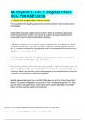 AP_Physics_Unit_2_Progress_Check_MCQ_Part_A_B Questions with 100% ...