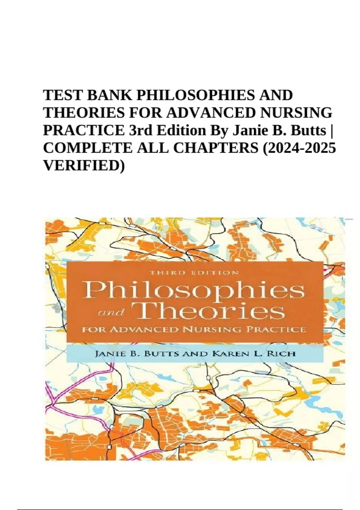 TEST BANK PHILOSOPHIES AND THEORIES FOR ADVANCED NURSING PRACTICE 3rd ...