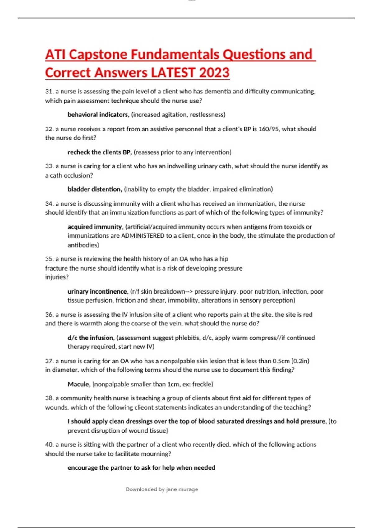 ATI Capstone Fundamentals Questions and Correct Answers LATEST 2023 ...