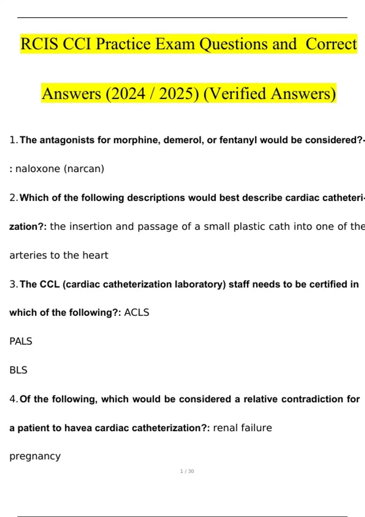 RCIS CCI Practice Exam Questions and Answers (2024 / 2025) (Verified Answers) - RCIS CCI - Stuvia US