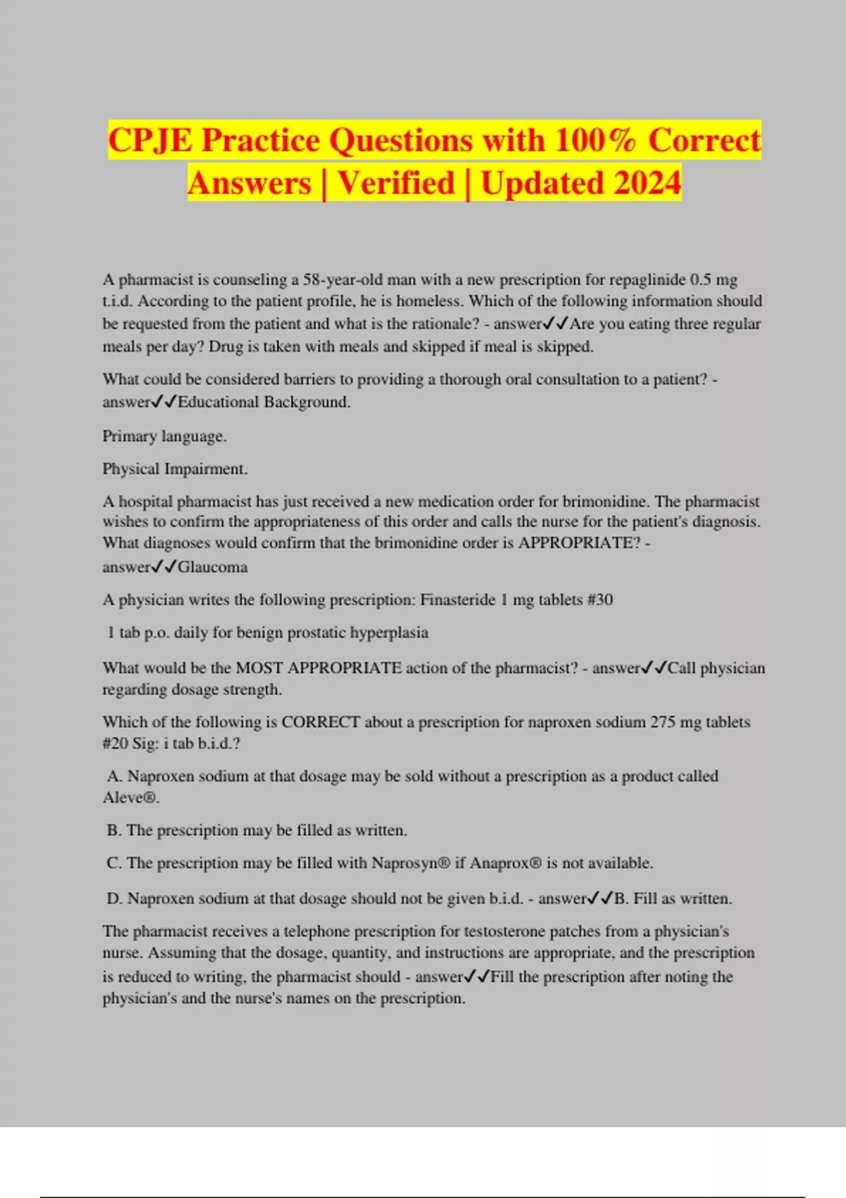 CPJE EXAM BUNDLE WITH COMPLETE SOLUTIONS 100% VERIFIED - Stuvia US