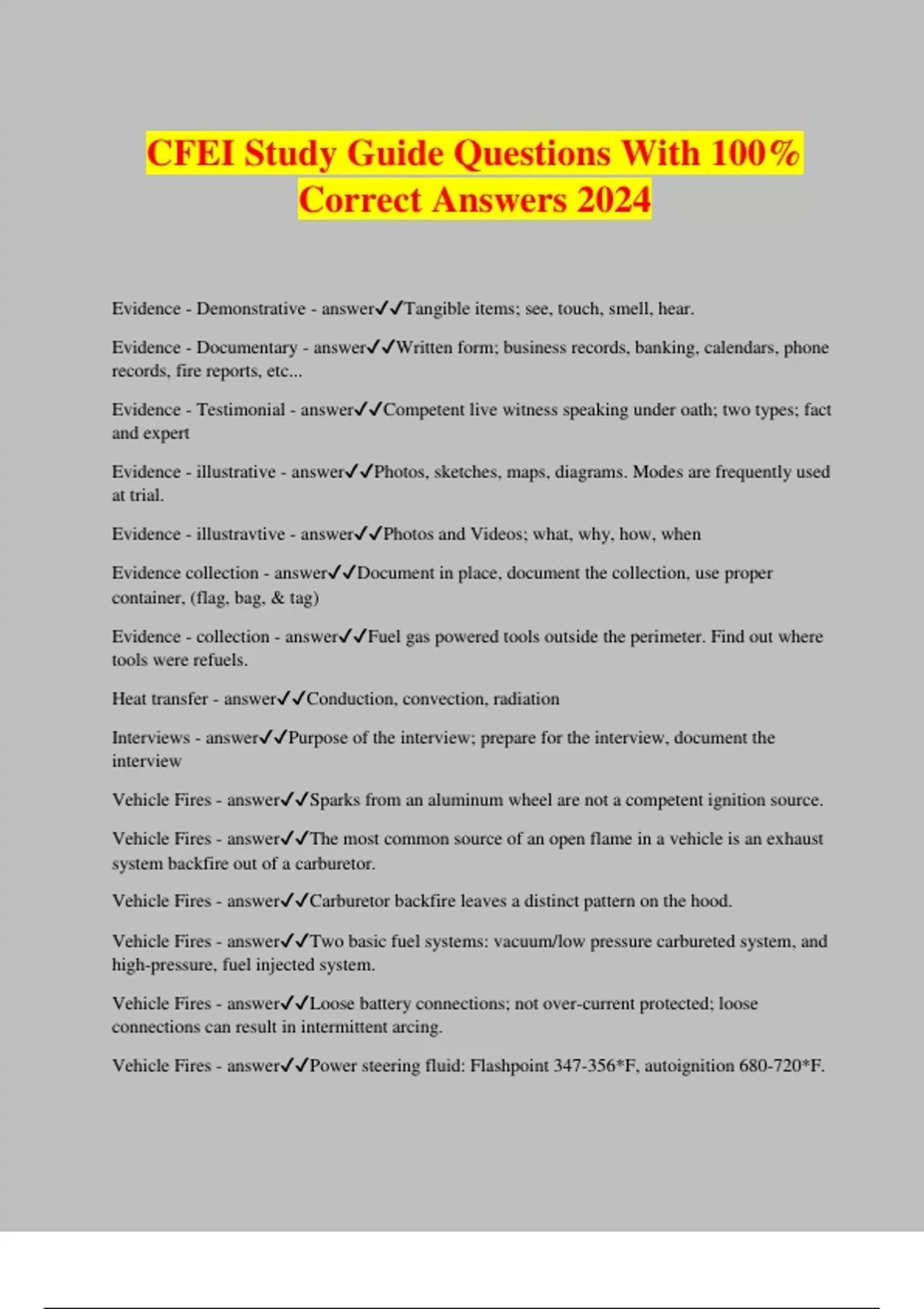 CFEI Study Guide Questions With 100% Correct Answers 2024 - CFEI ...