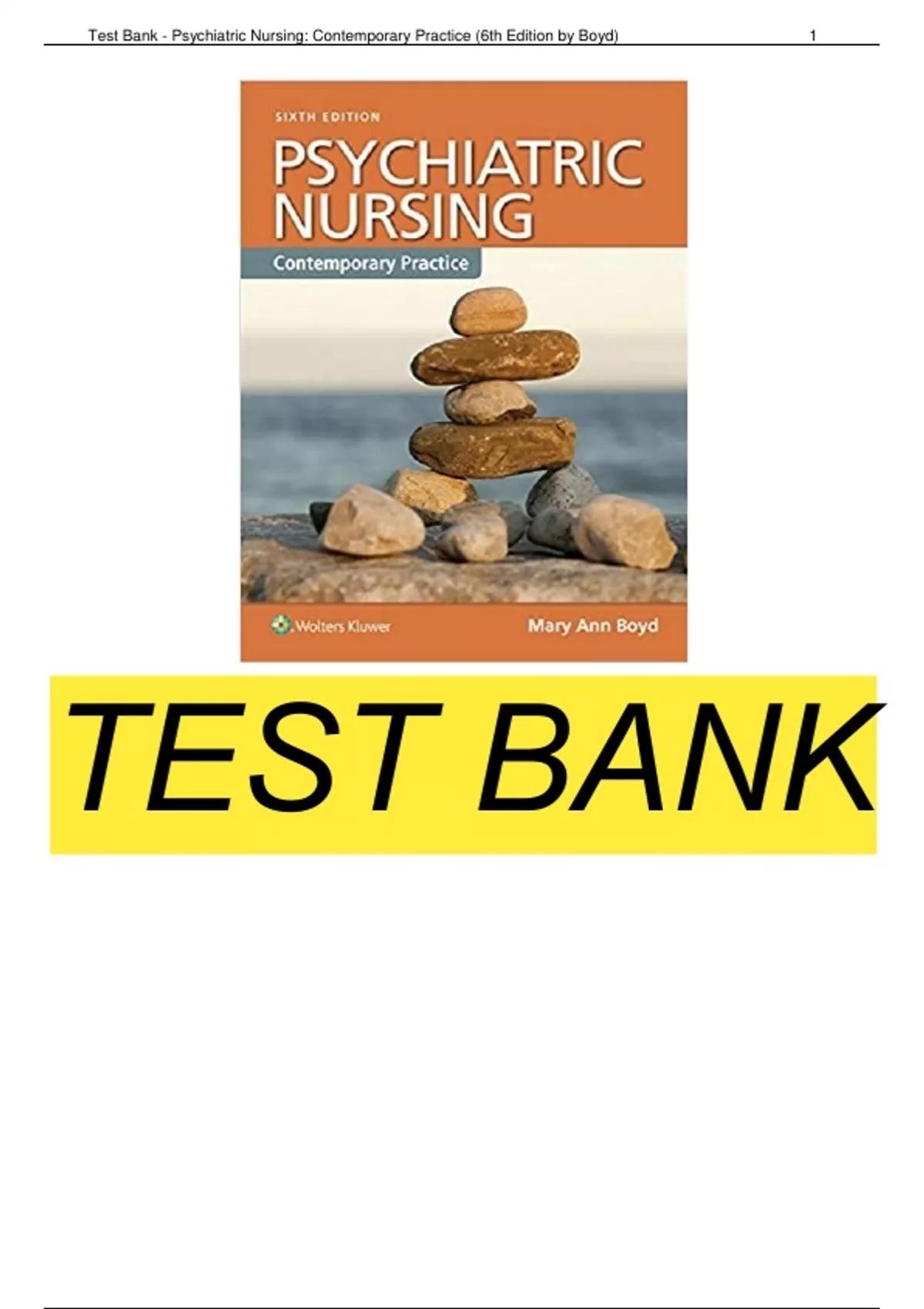 Test Bank - Psychiatric Nursing: Contemporary Practice, 6th Edition ...