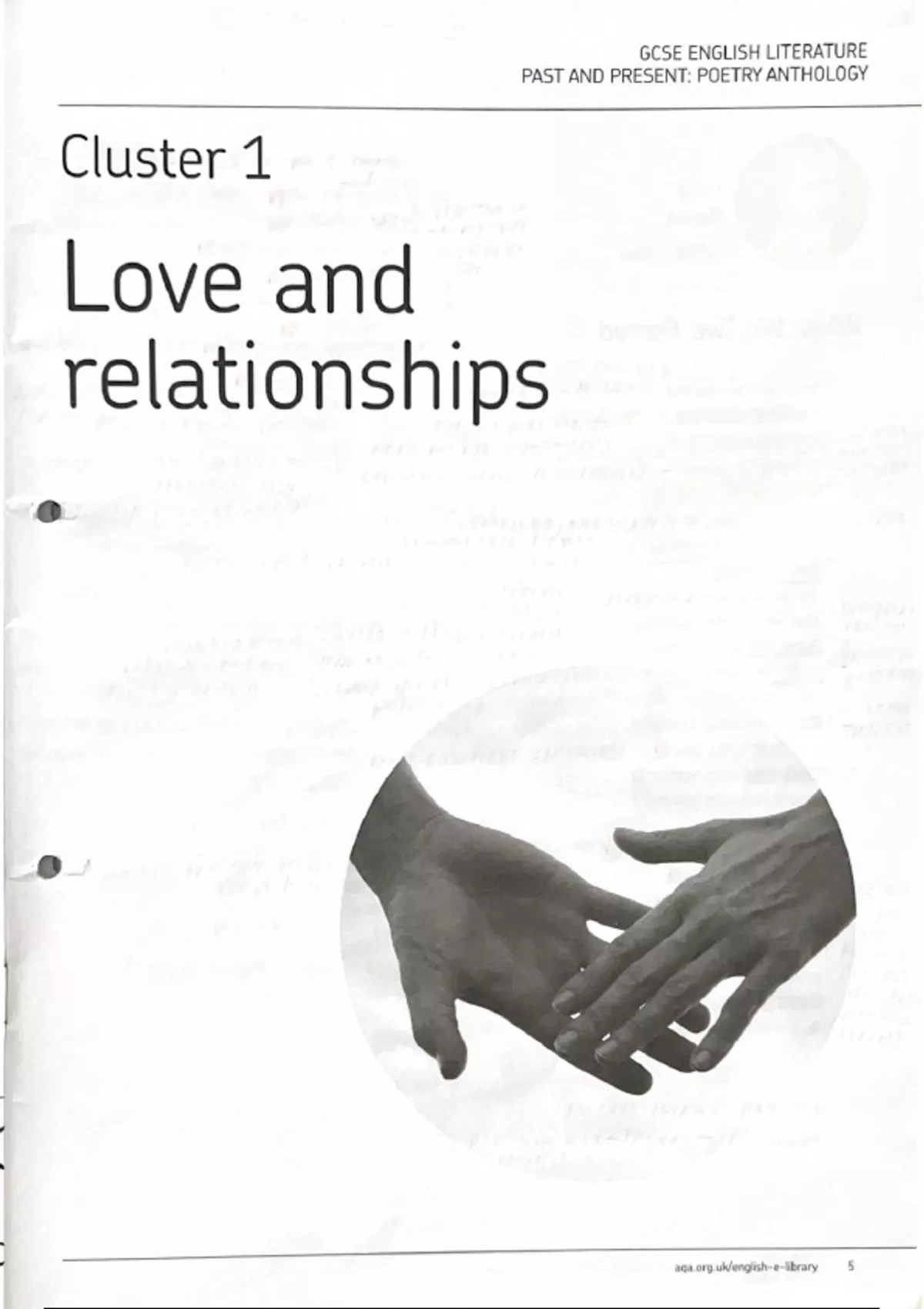 Summary GCSE AQA English Literature Annotated 'Love and Relationships ...