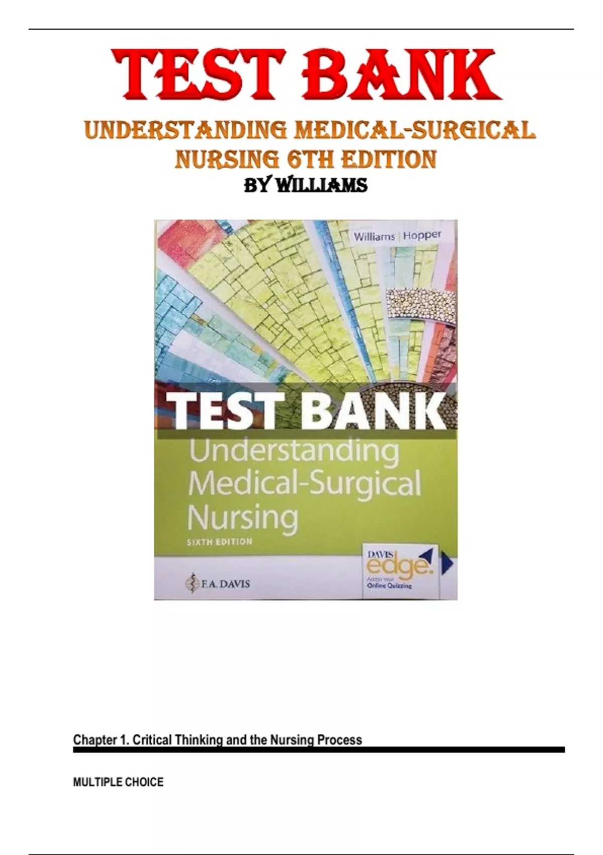 TEST BANK FOR UNDERSTANDING MEDICAL-SURGICAL NURSING 6TH EDITION BY ...