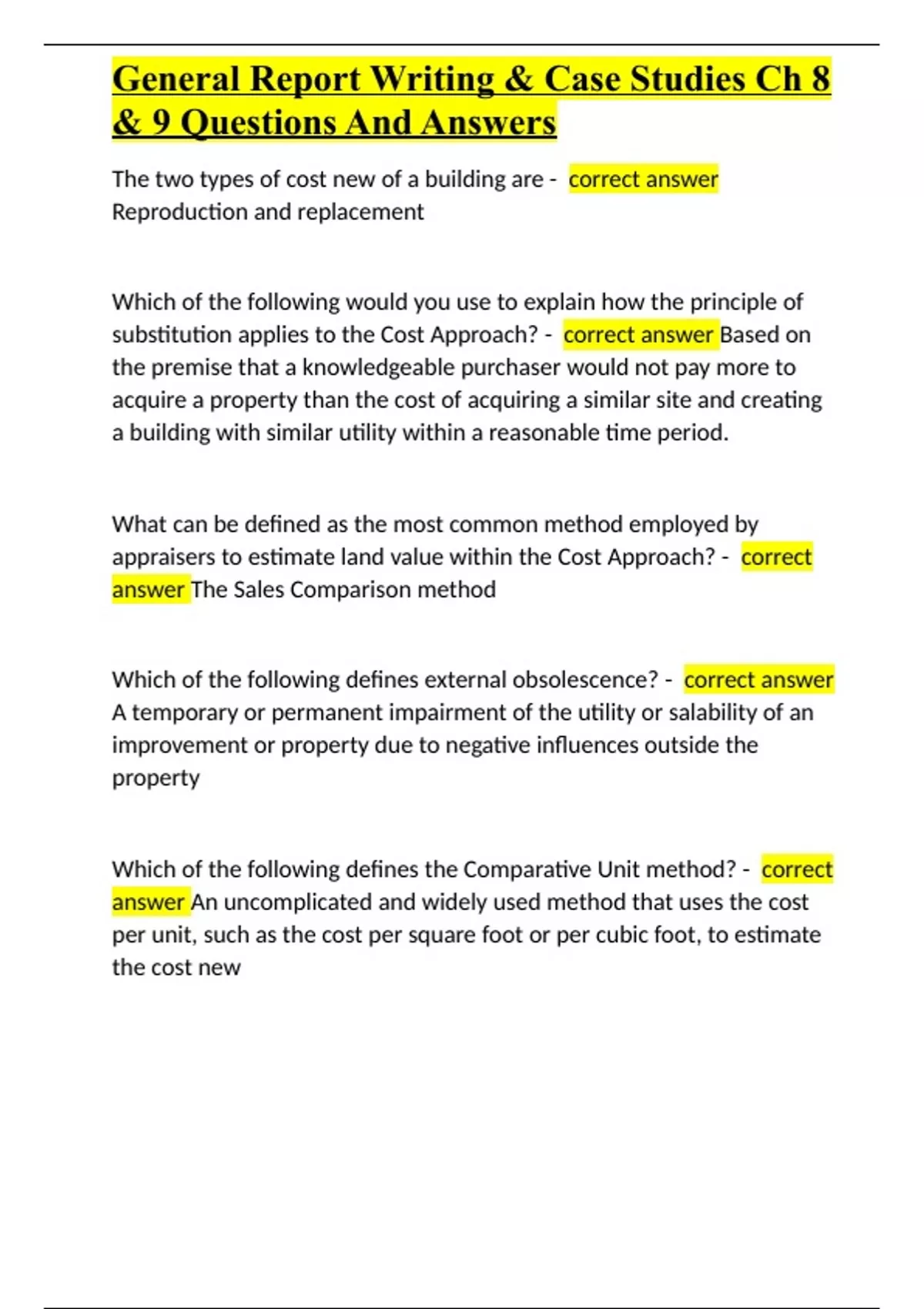 General Report Writing & Case Studies Ch 8 & 9 Questions And Answers - General Report Writing ...