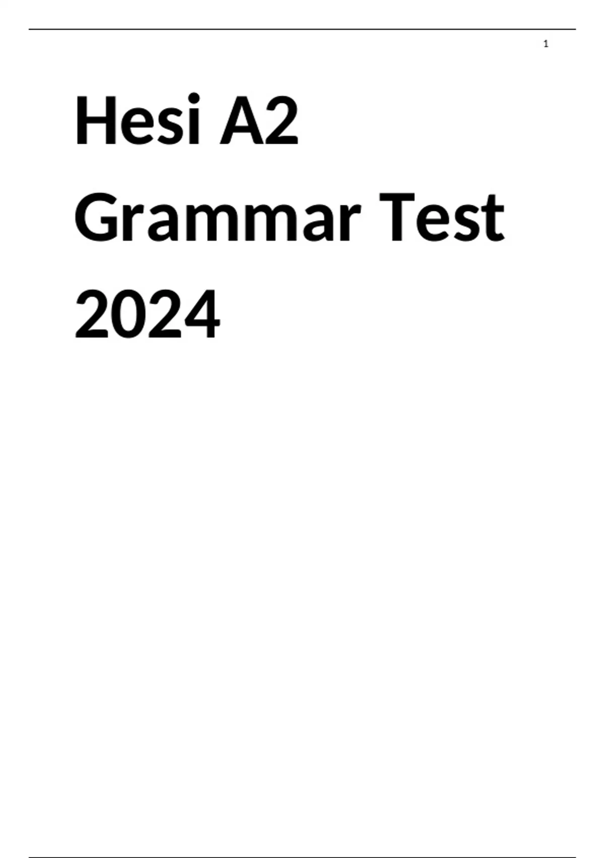Hesi A2 Grammar Test 2024 - HESI A2 GRAMMAR - Stuvia US