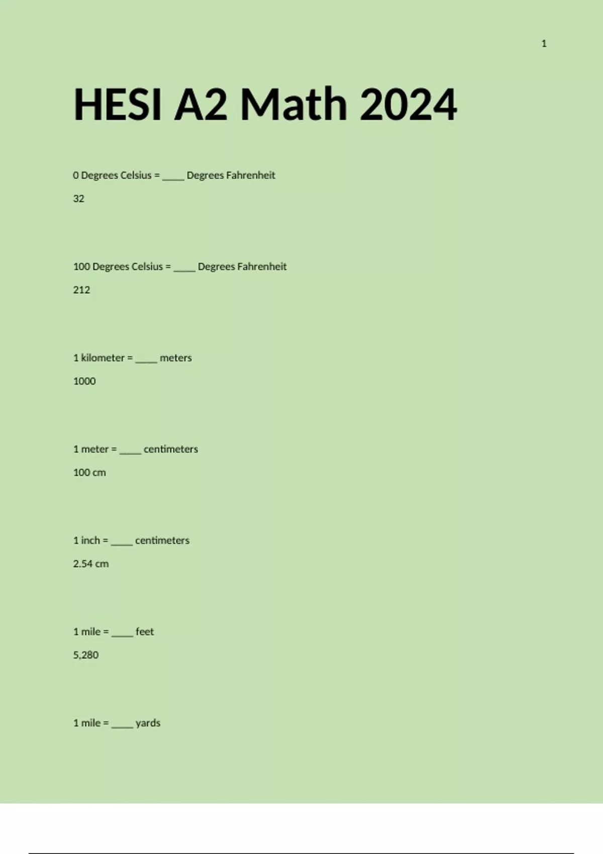 HESI A2 Math 2024 - HESI A2 MATH - Stuvia US