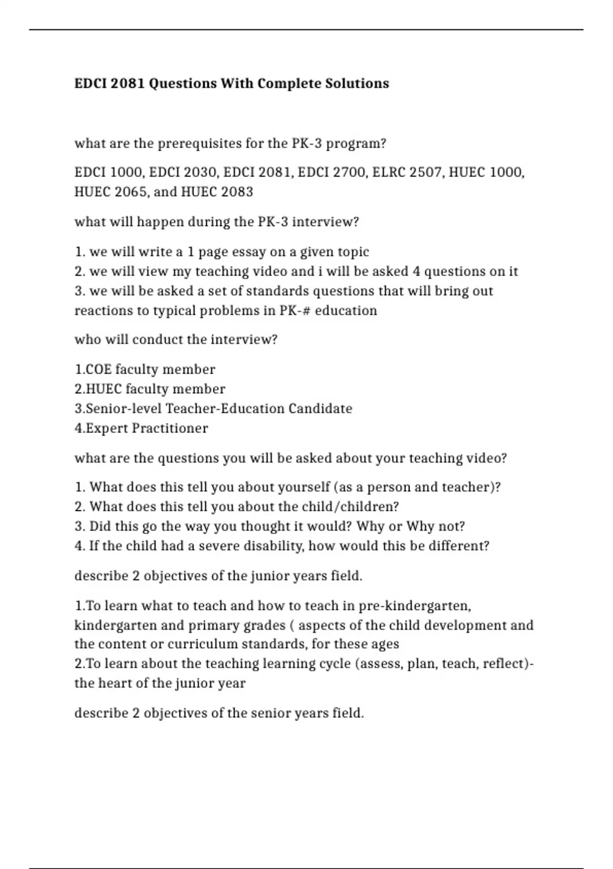 EDCI 2081 Questions With Complete Solutions - EDCI 2081 - Stuvia US