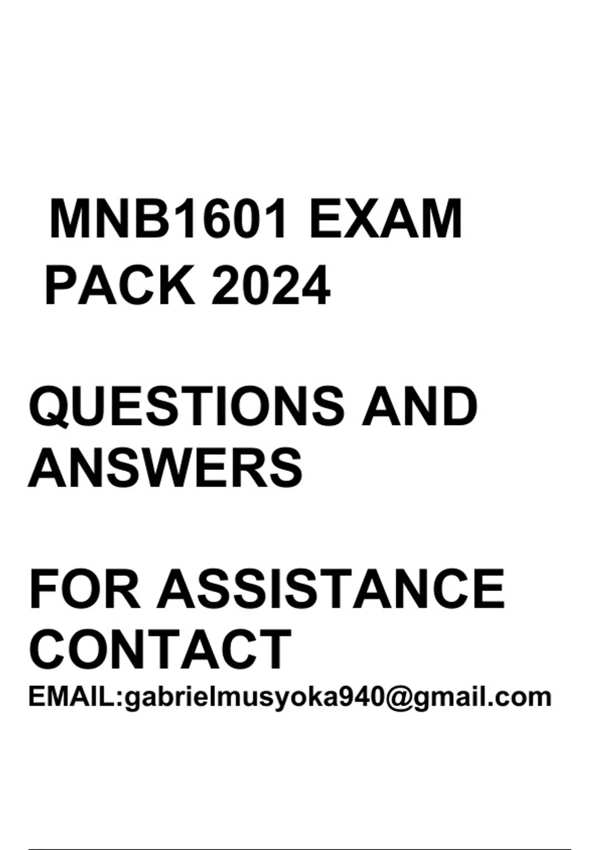 MNB1601 Exam pack 2024(Questions and answers) - MNB1601 - Stuvia SA