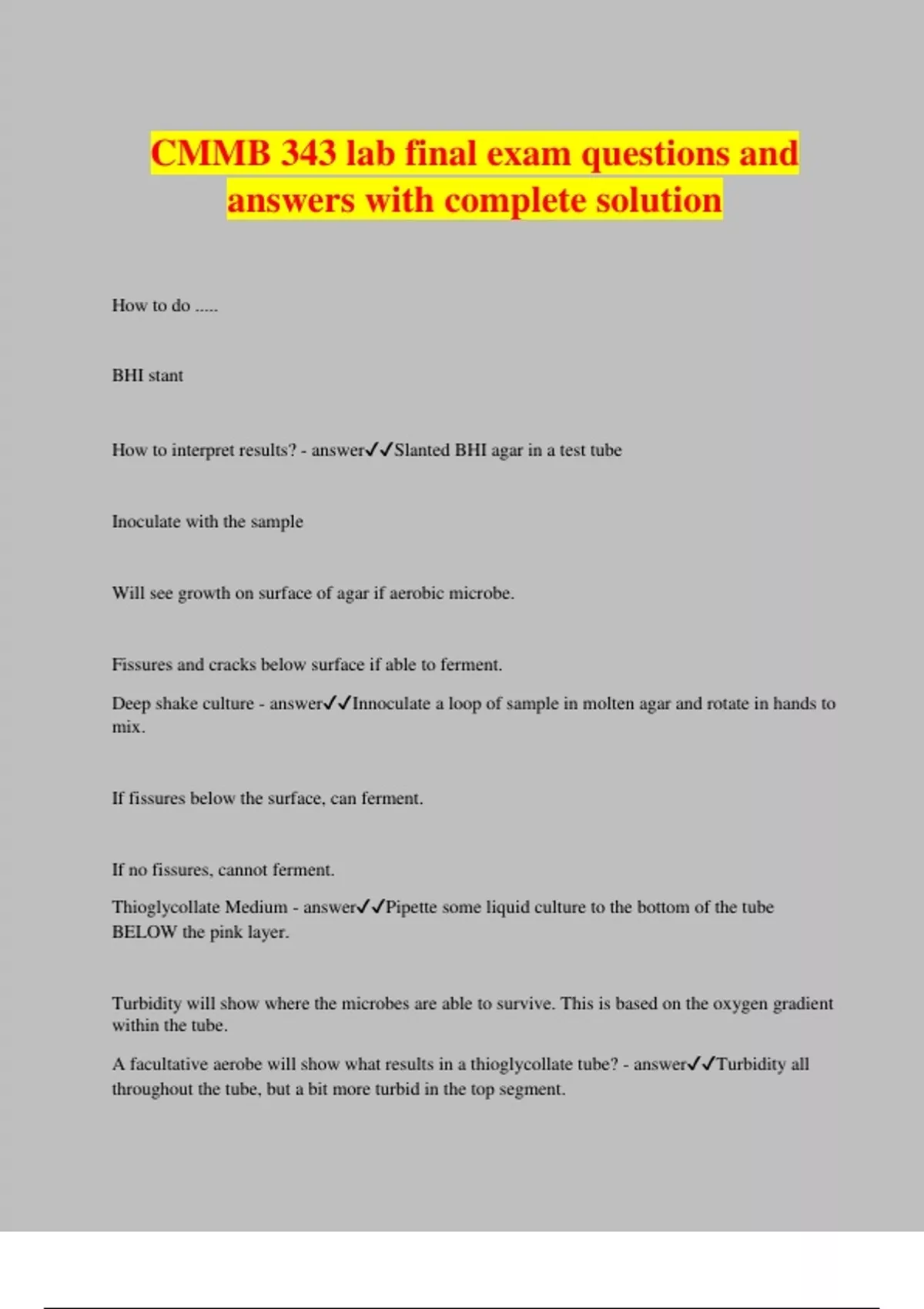 Package deal for CMMB Exam Questions with 100% Correct Answers | Verified | Updated 2024 - Stuvia US