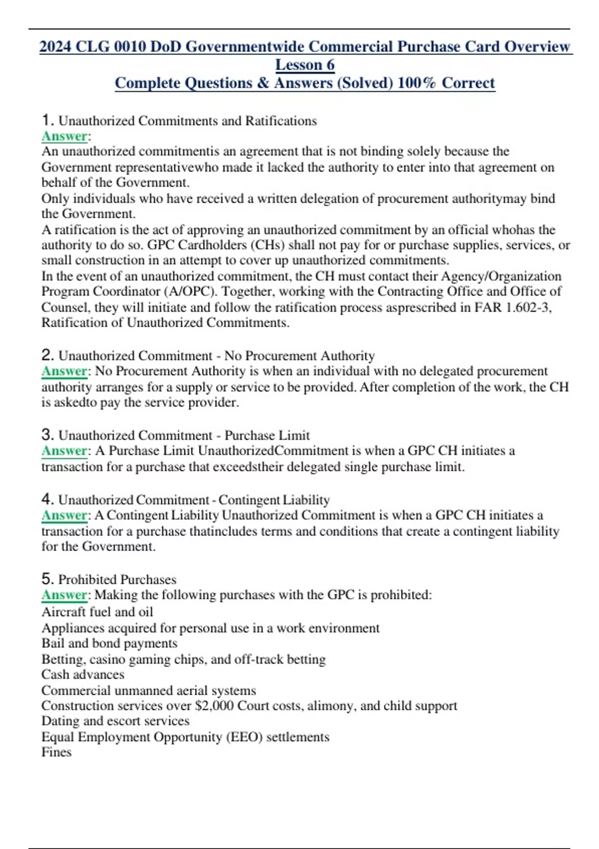 2024 CLG 0010 DoD Governmentwide Commercial Purchase Card Overview ...