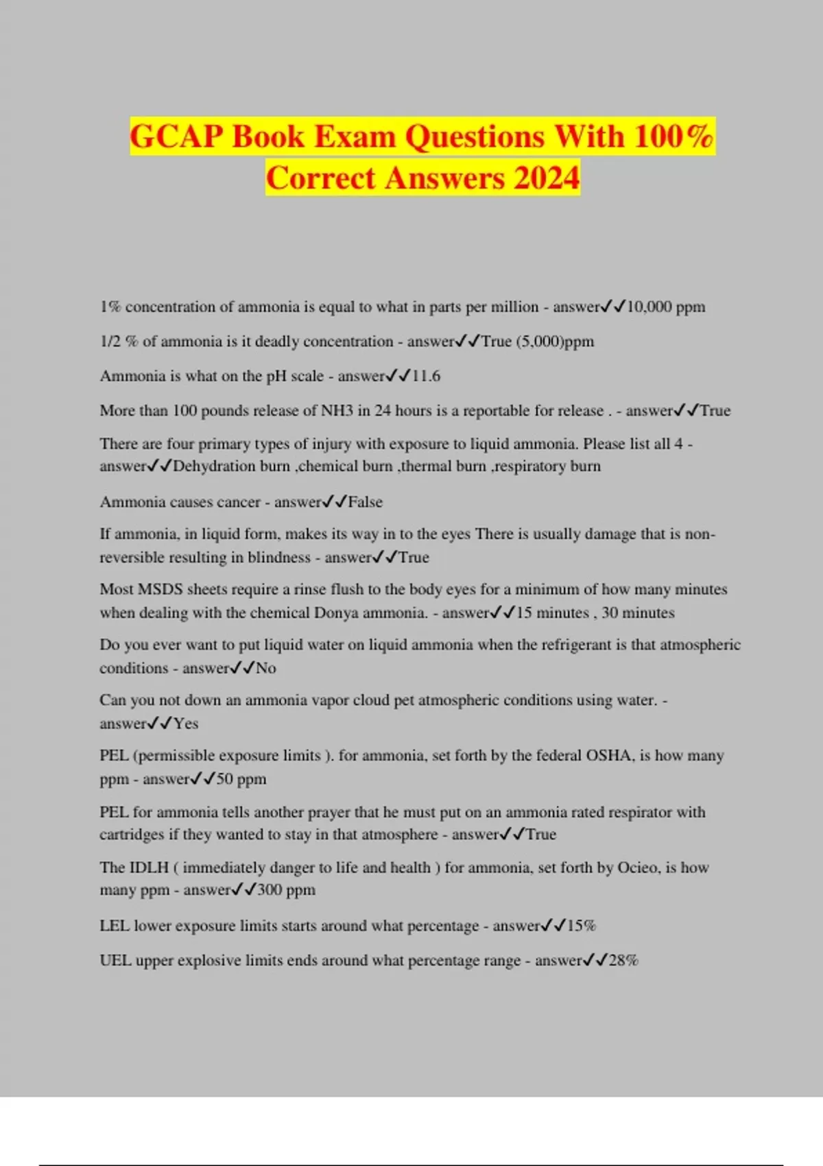 GCAP Book Exam Questions With 100% Correct Answers 2024 - GCAP - Stuvia US
