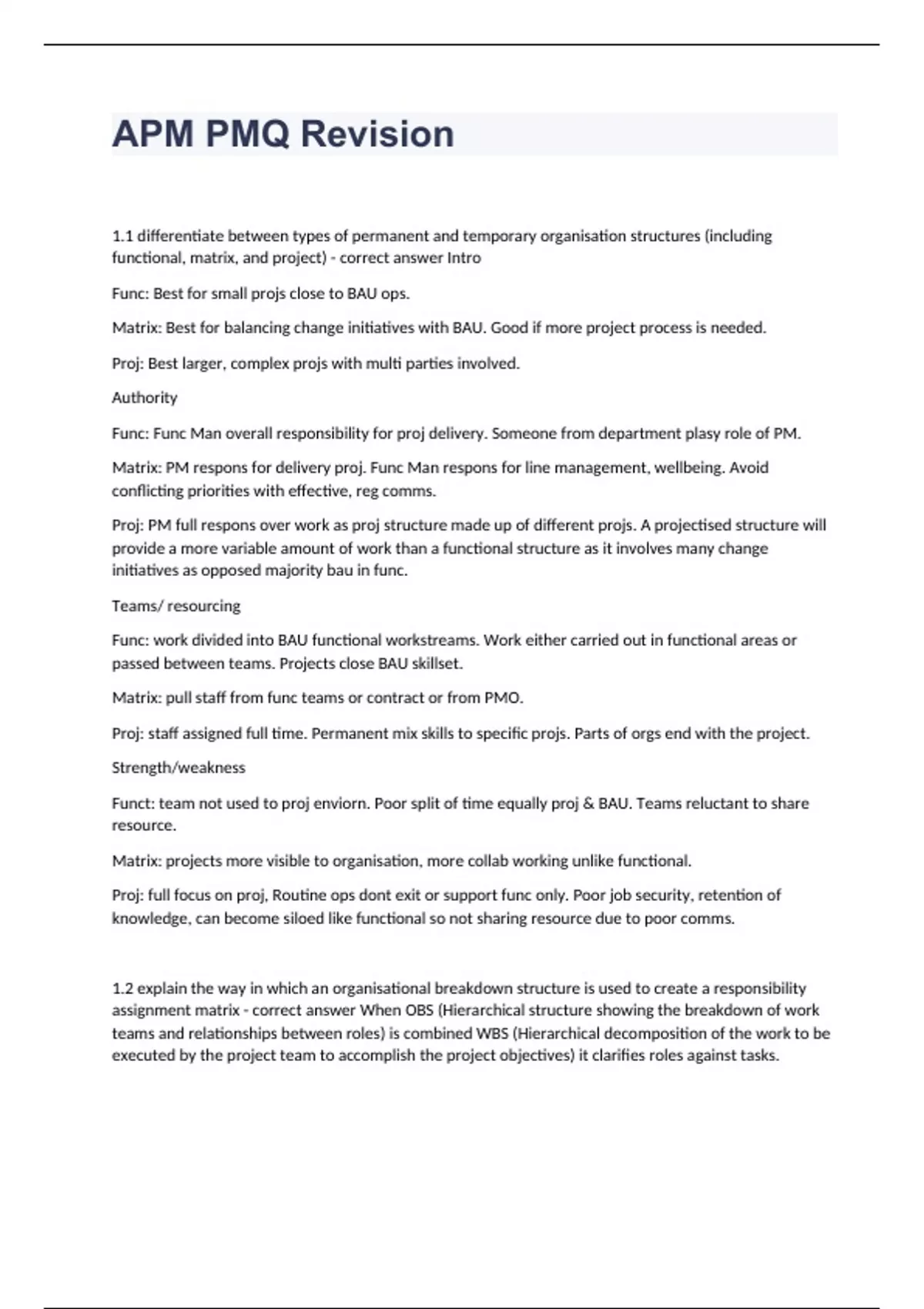 APM PMQ Revision questions with answers rated A+ 2023/2024 - APM ...