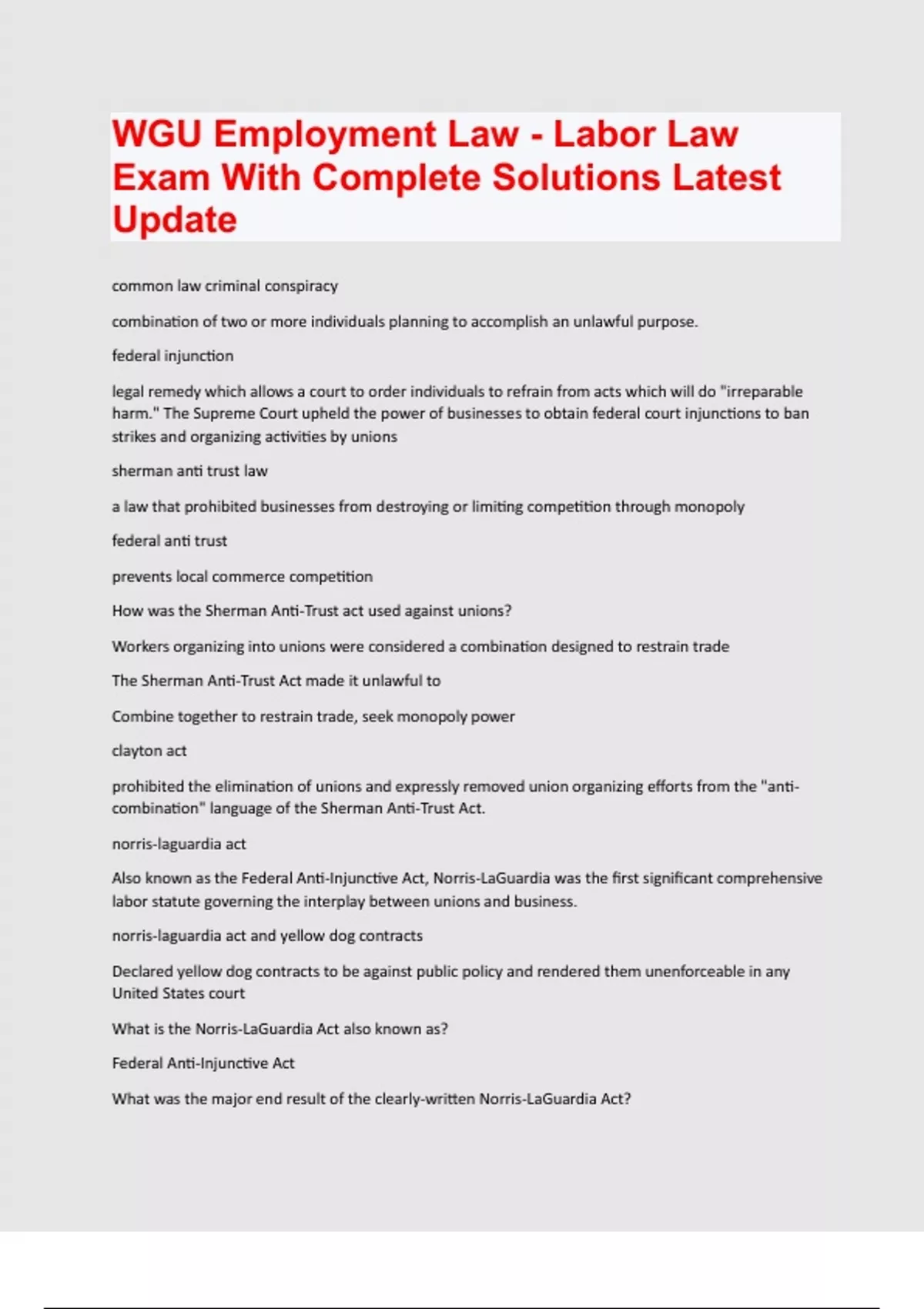 Employment and Labor LAW Package - Stuvia US