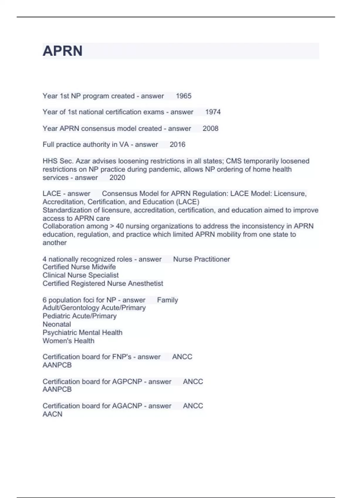 APRN QUESTIONS WITH COMPLETE ANSWERS 2024 - Aprn - Stuvia US
