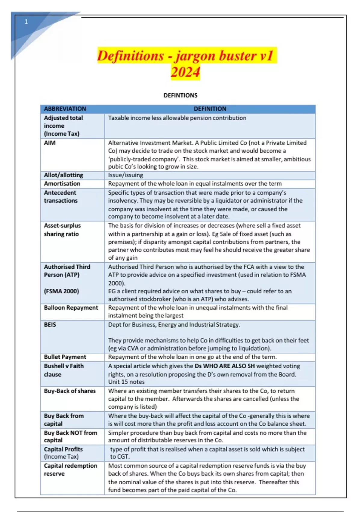 Definitions - jargon buster v1 2024 - Definitions - jargon buster v1 ...