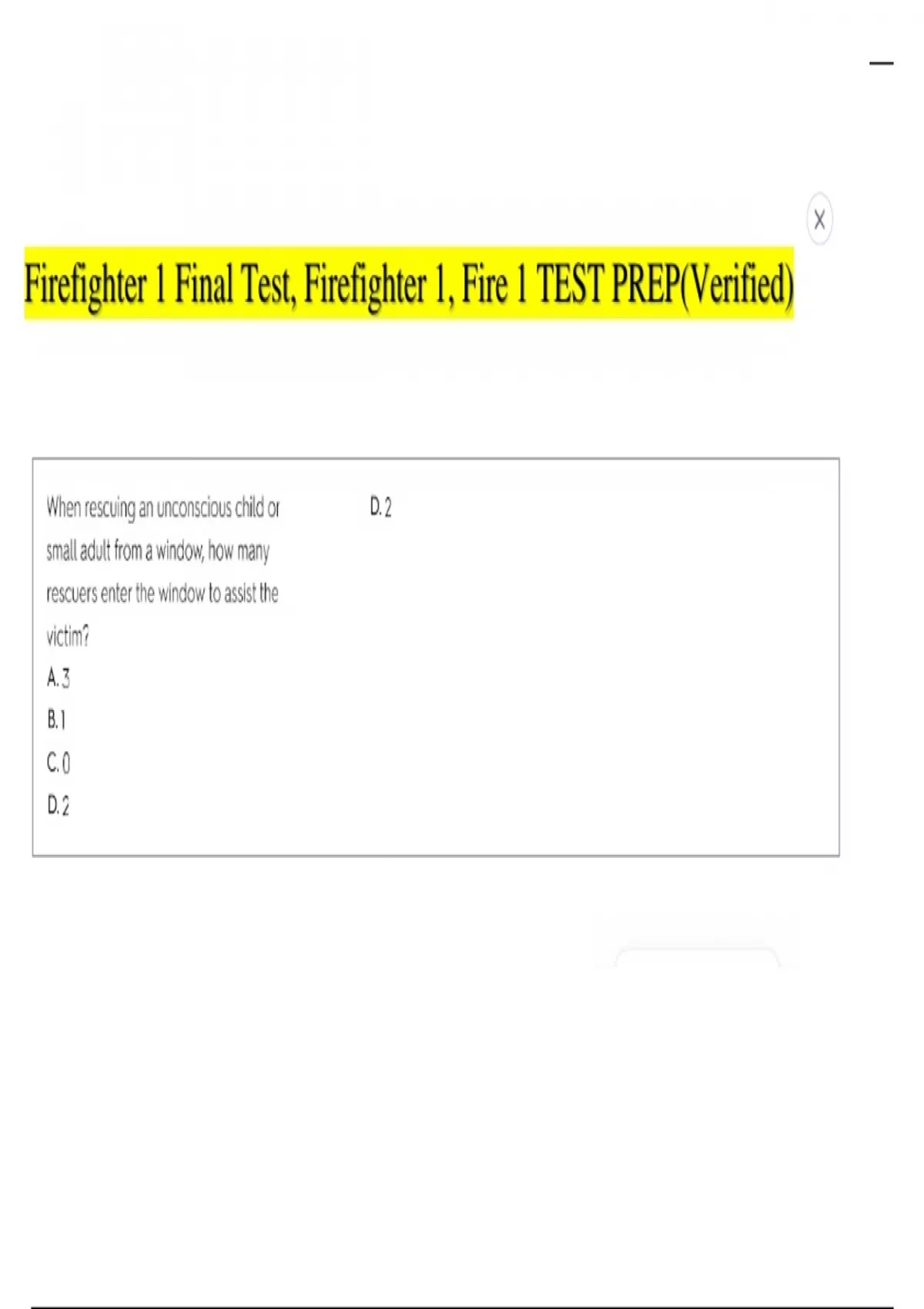Firefighter 1 Final Test, Firefighter 1, Fire 1 TEST PREP Questions and ...