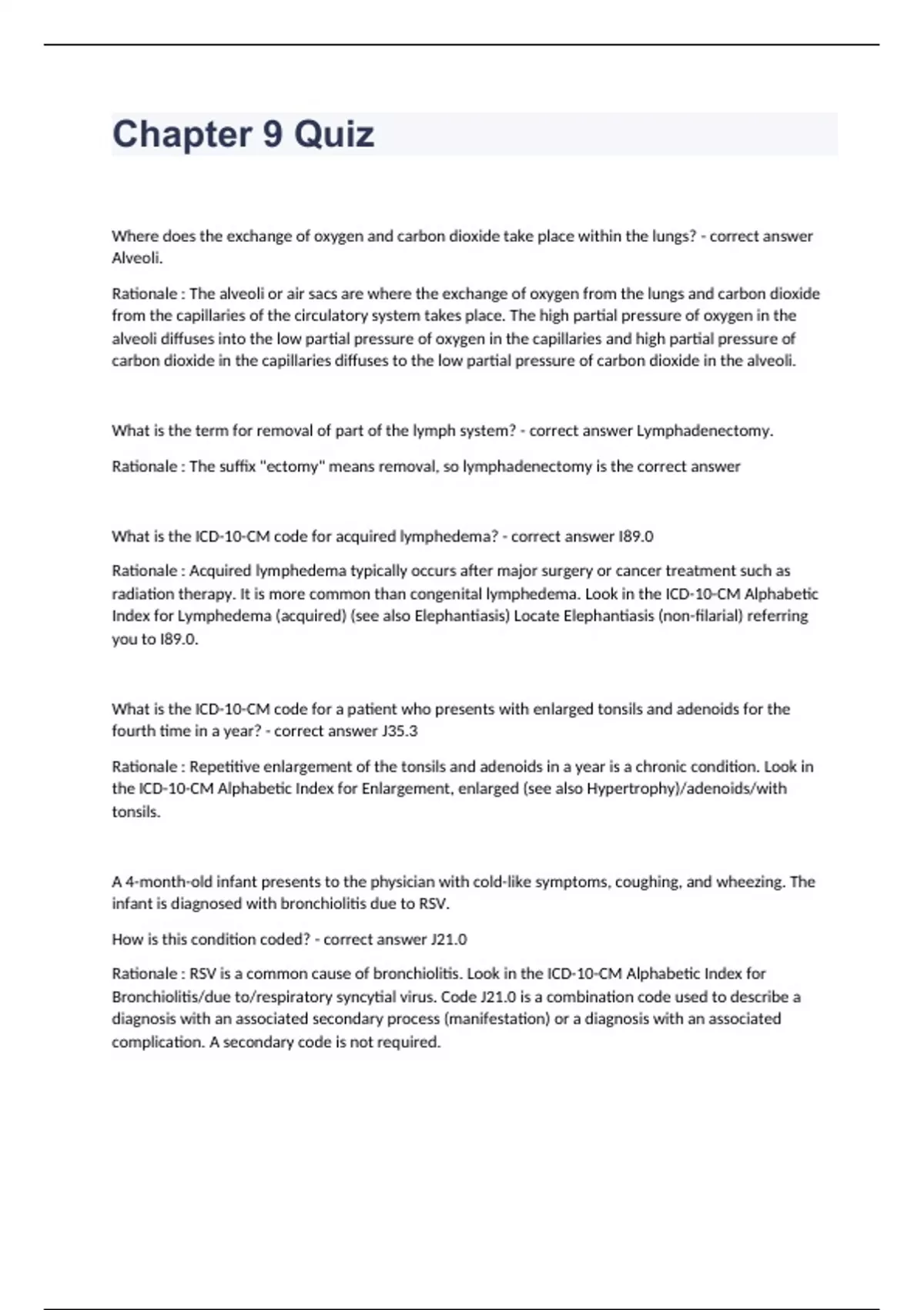 Chapter 9 Quiz Question and answers correctly solved 2023/2024 ...