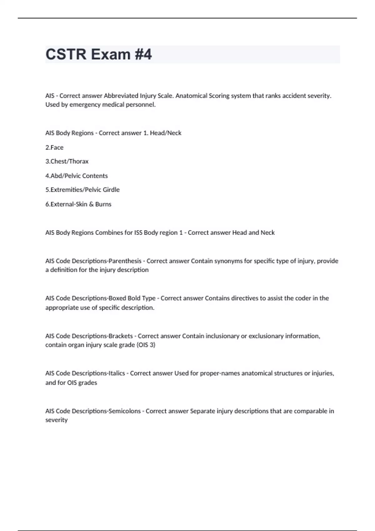 CSTR Exam #4 with 100% correct answers 2023/2024 - Cstr - Stuvia US