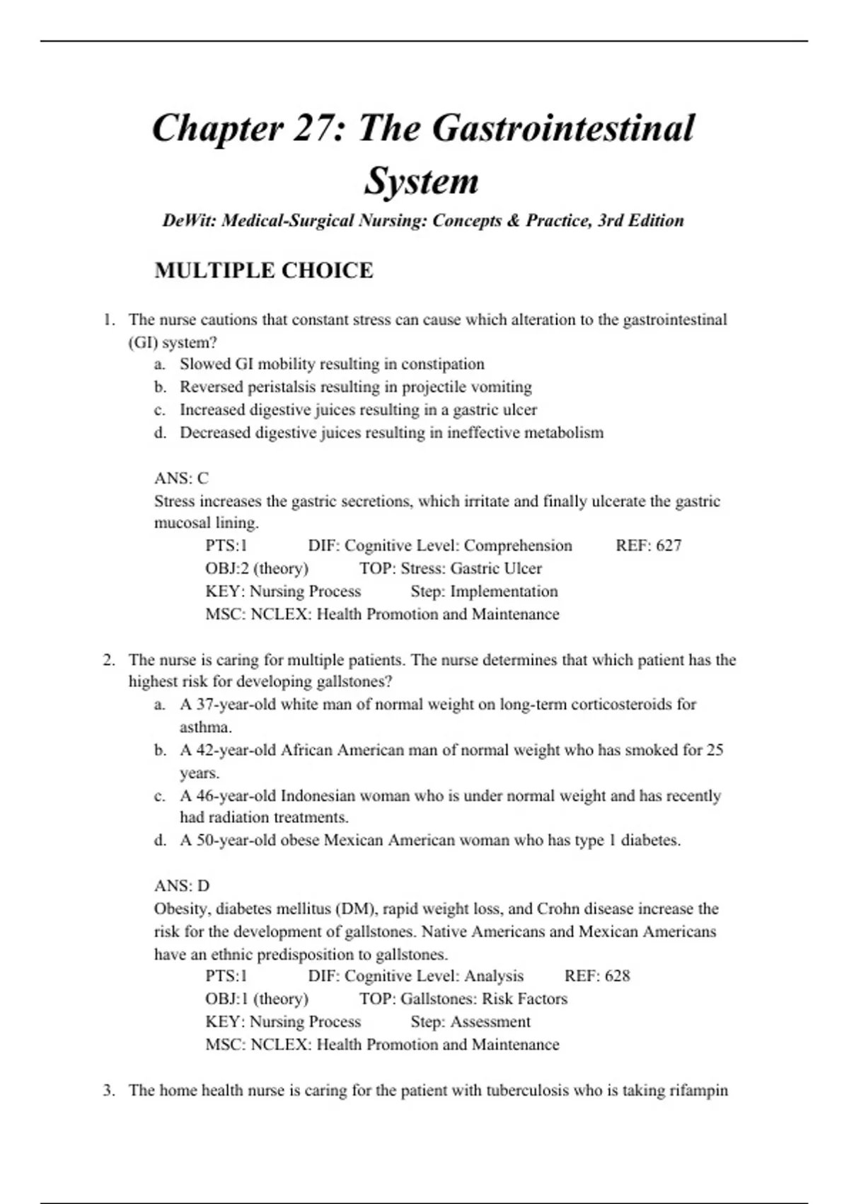 Chapter 27: The Gastrointestinal System |DeWit: Medical-Surgical ...