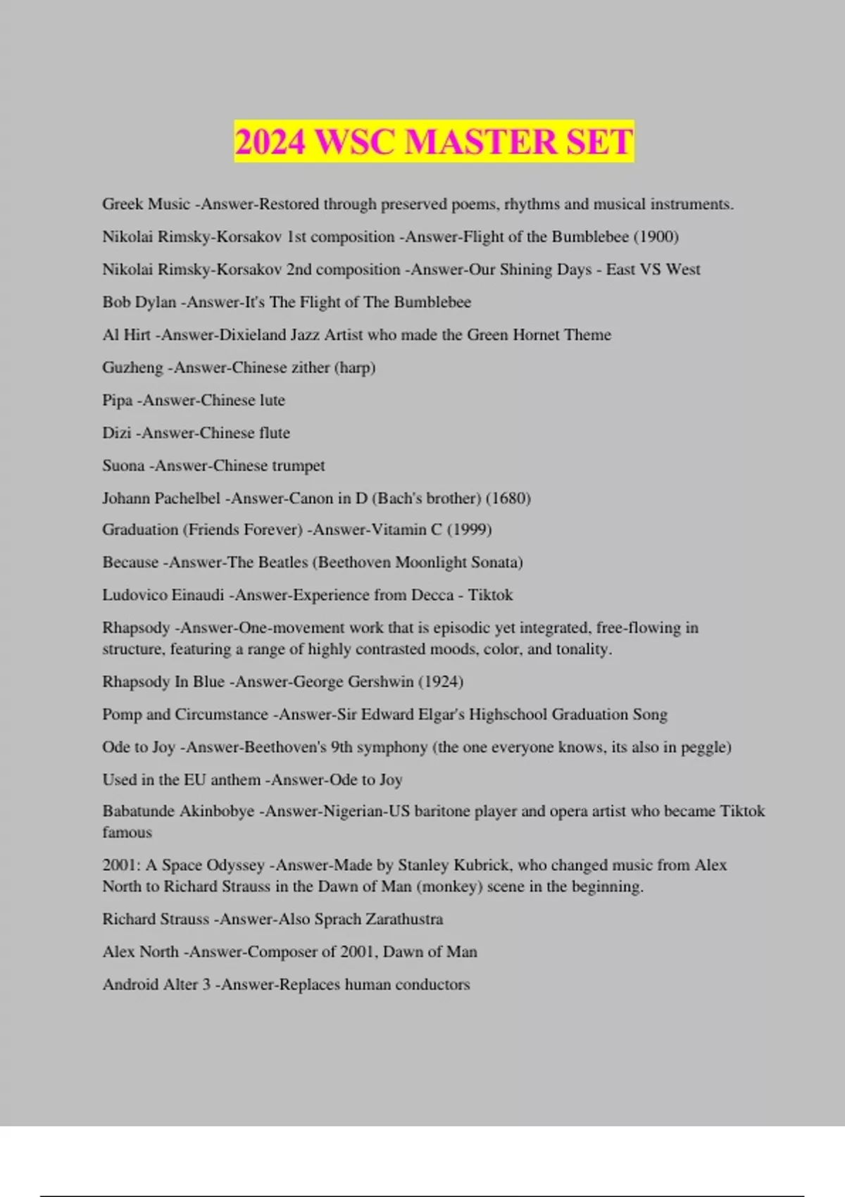 World Scholars Cup Bundled Exams Questions and Answers | 100% Verified ...