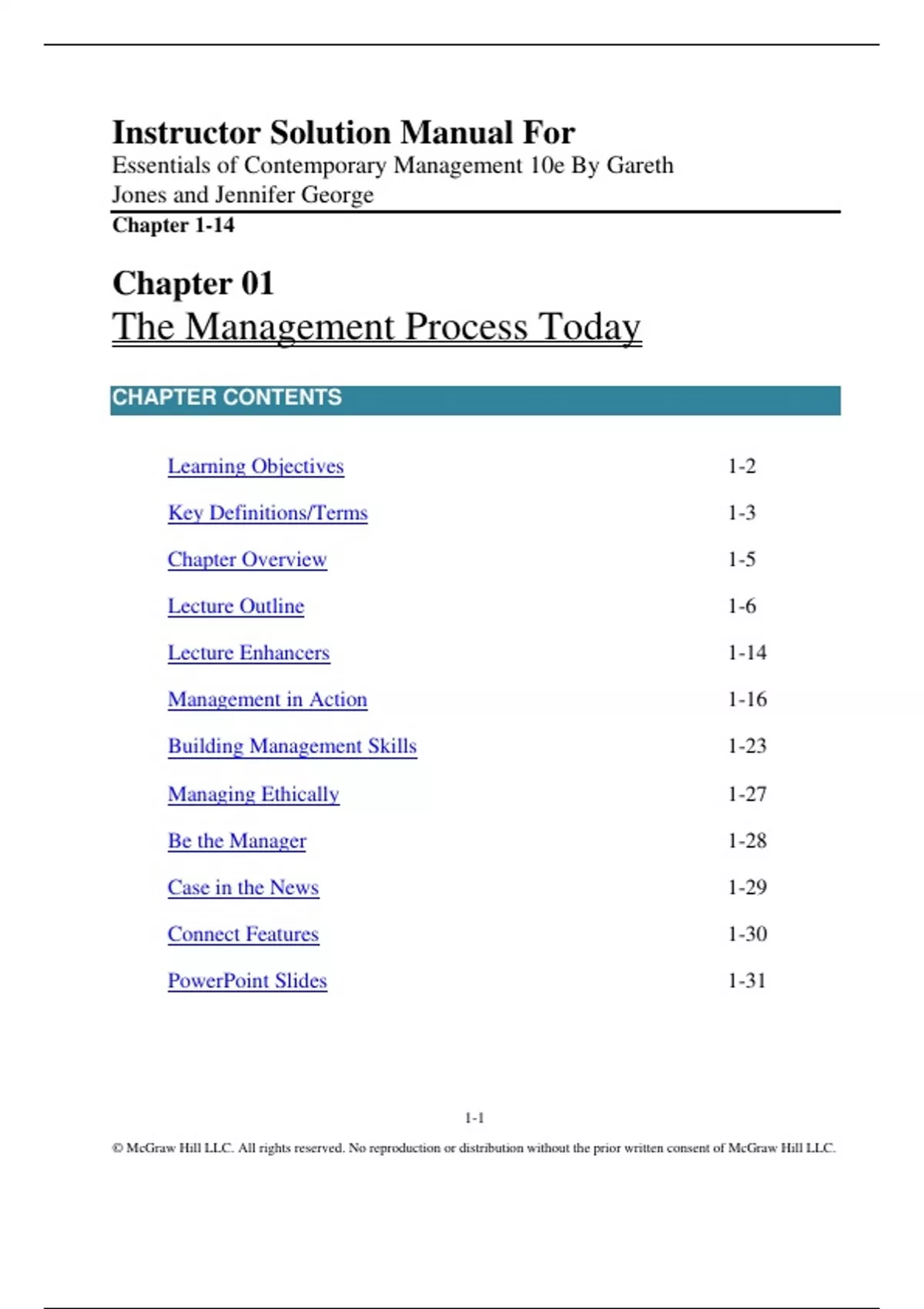 Solution Manual For Essentials of Contemporary Management 10th Edition ...