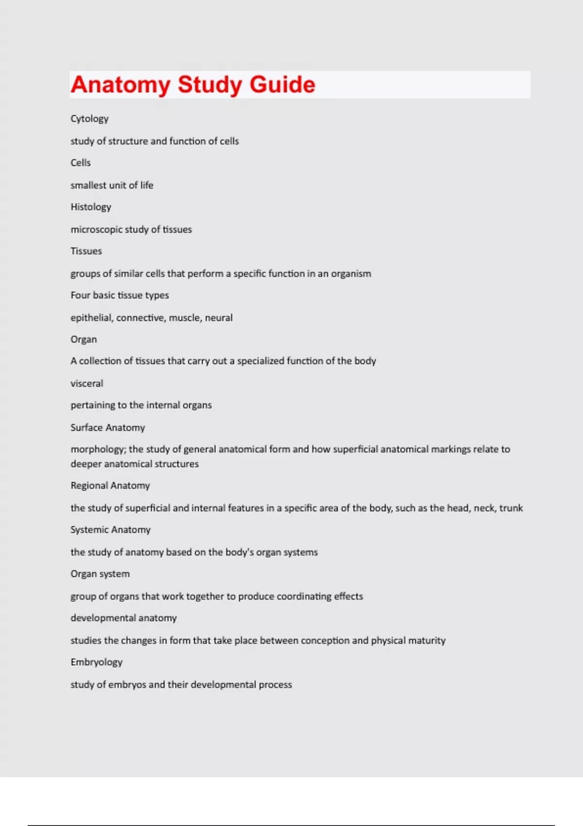 Anatomy Study guide exam question and answer latest update - Anatomy ...