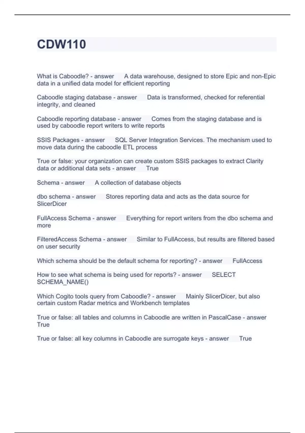 CDW110 QUESTIONS AND ANSWERS 2024 - Epic Bridges - Stuvia US