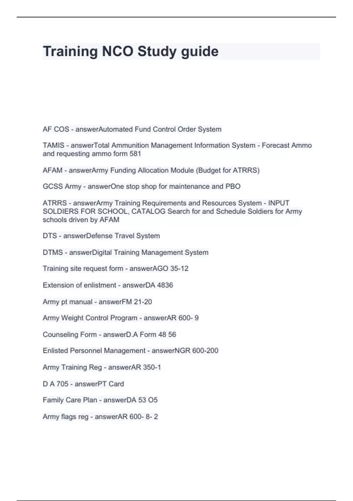 TAMIS TEST EXAM BUNDLE FULL SEMESTER 2024 - Stuvia US