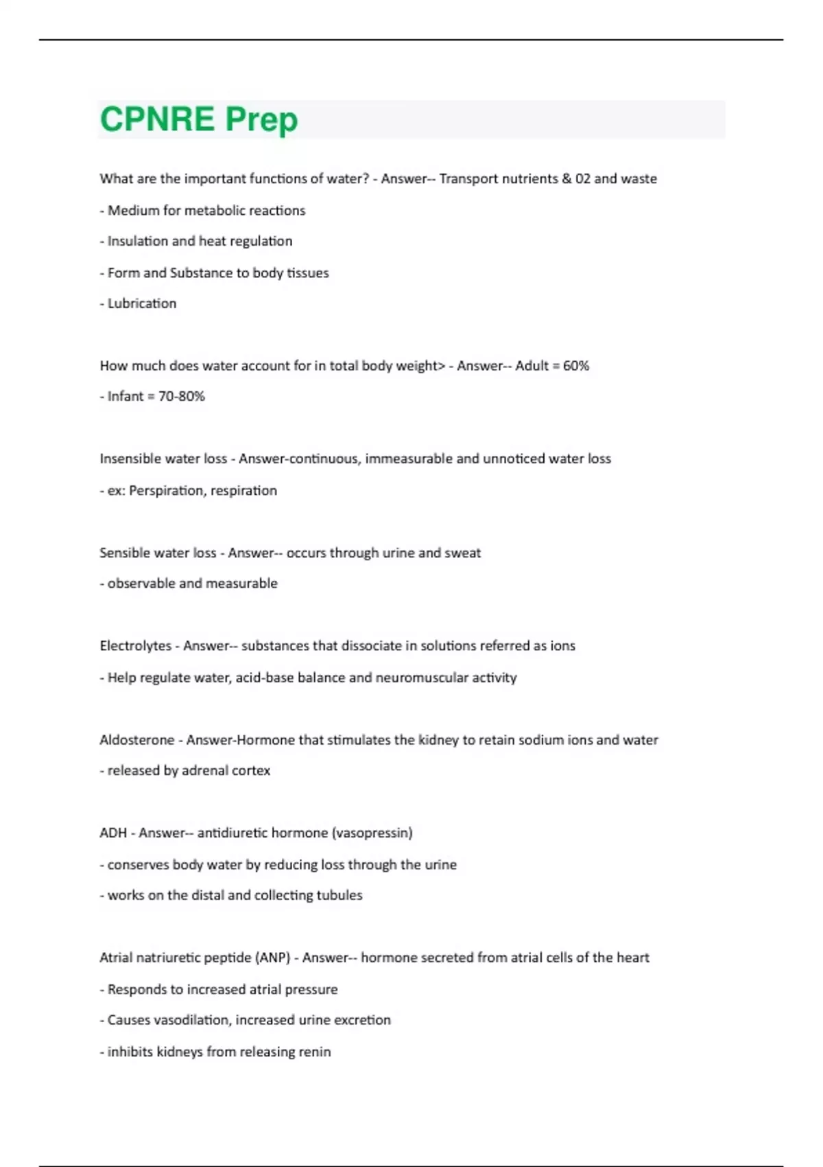 CPNRE exam Questions & Answers Solved 100% Correct!! - CPNRE - Stuvia US