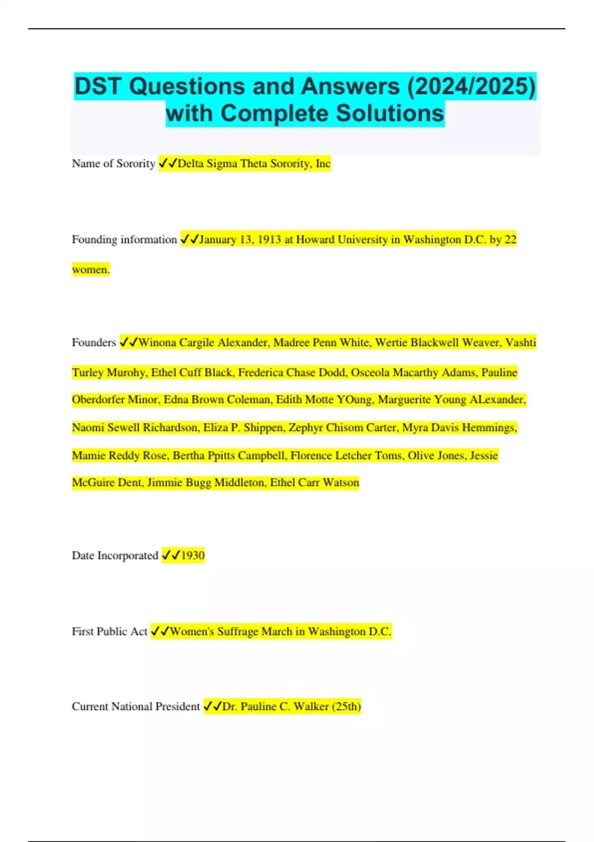 DST Questions and Answers (2024/2025) with Complete Solutions - DST - Stuvia UK