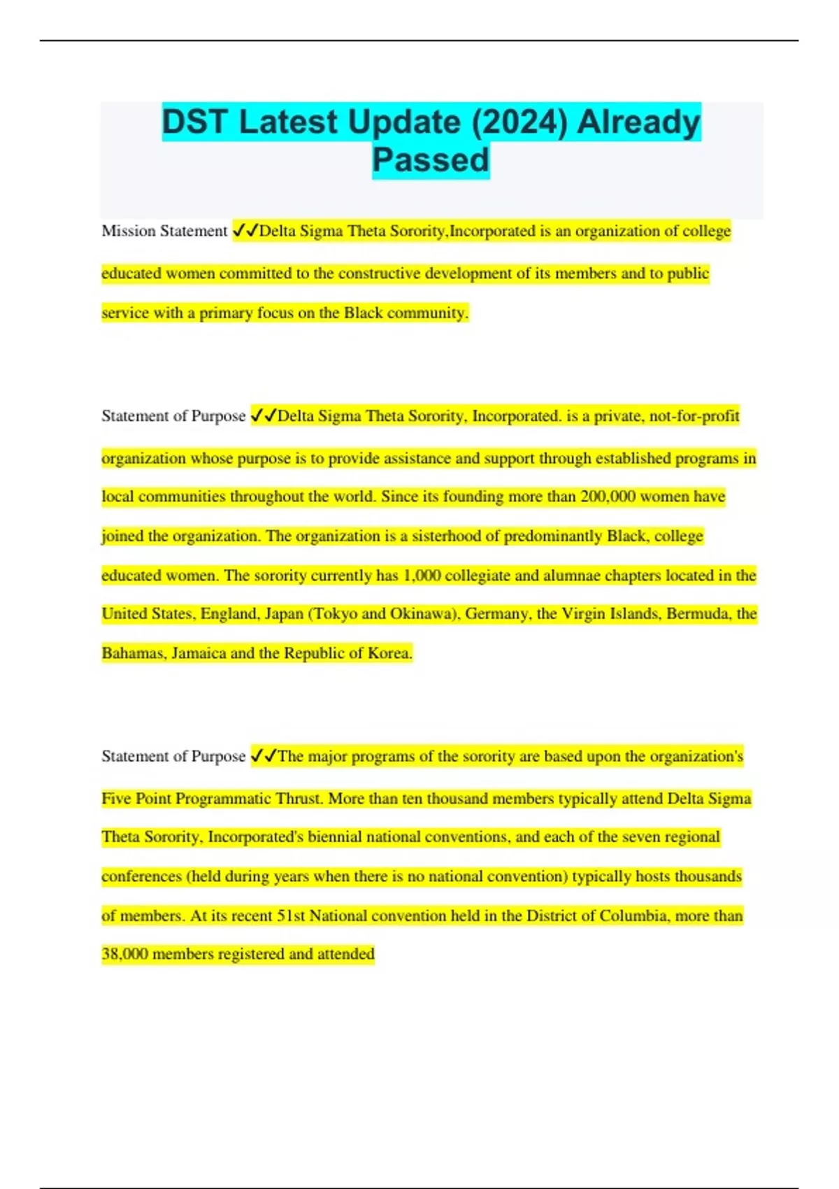DST Latest Update (2024) Already Passed - DST - Stuvia US