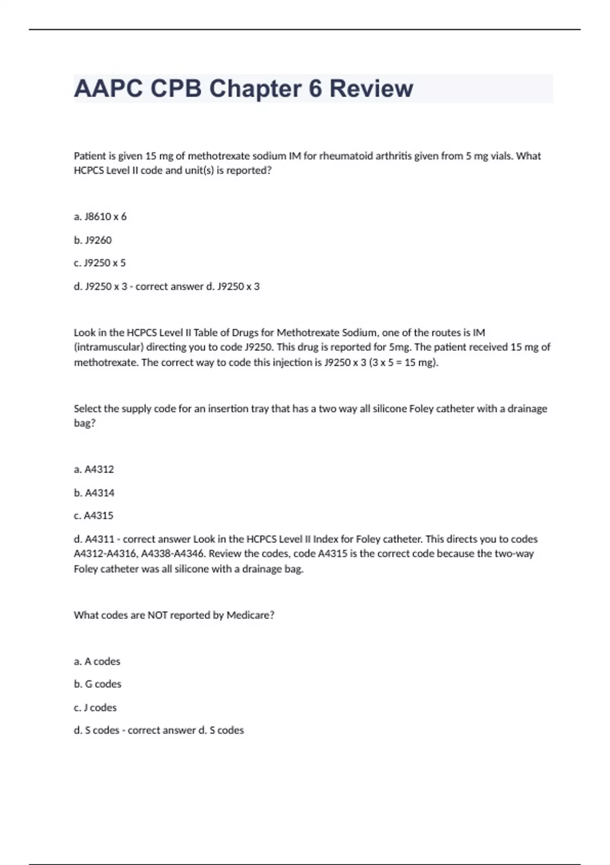 AAPC CPB - CHAPTER 1: QUESTIONS and study guide 2023/2o24 - AAPC CPB - Stuvia US