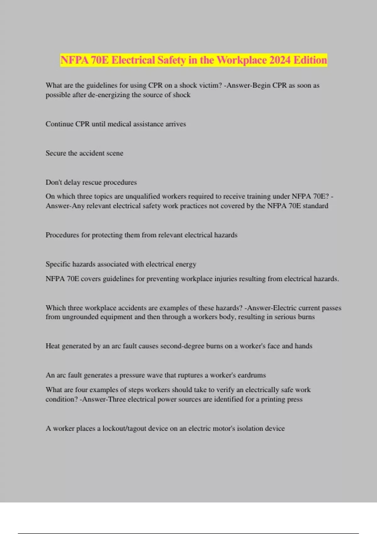 NFPA 70E Electrical Safety in the Workplace 2024 Edition - NFPA 70E ...