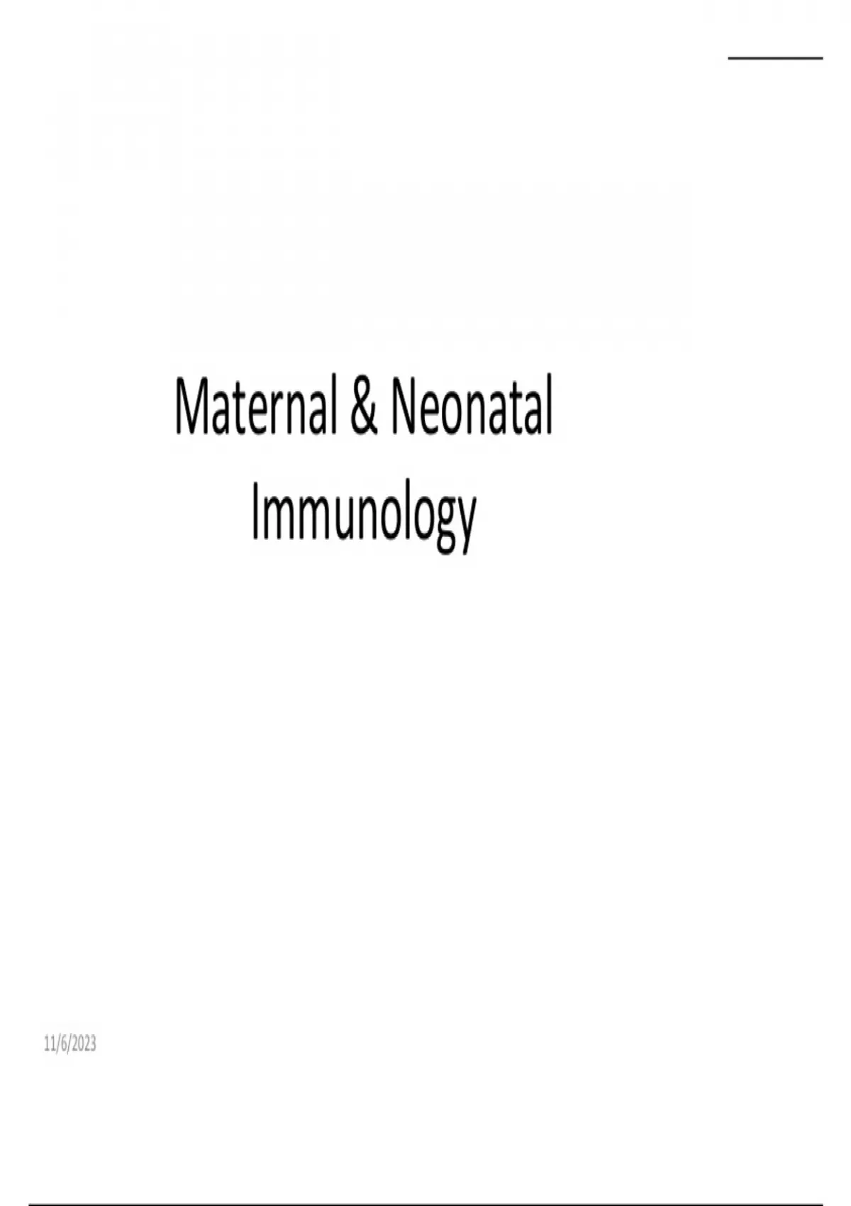 The immune system: Maternal and neonatal immunity - Applied Immunology ...