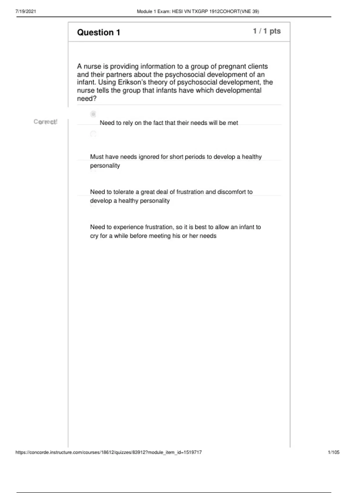 Nursing Module 1 Exam - RN- Nursing - Stuvia US