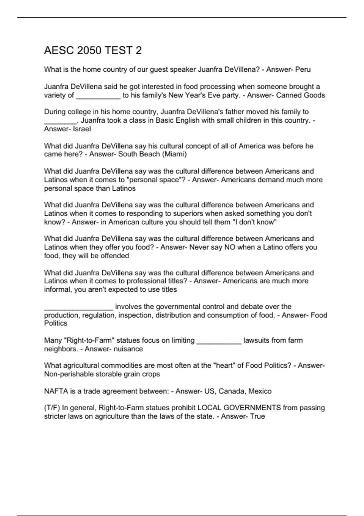 AESC 2050 TEST 2 - AESC 2050 - Stuvia US