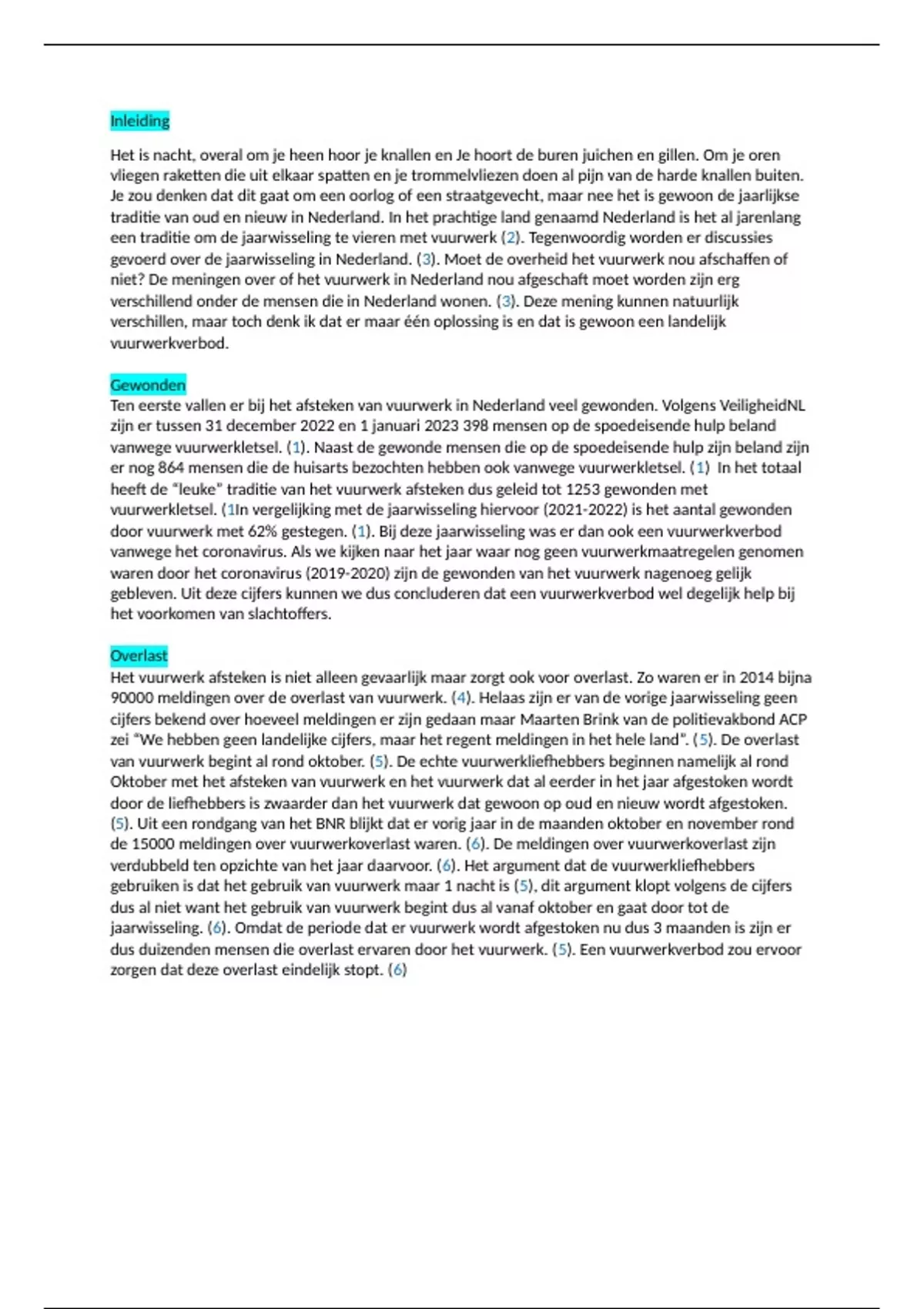 Betoog Nederlands Vuurwerkverbod. cijfer 8.5. Havo 5 - Nederlands ...