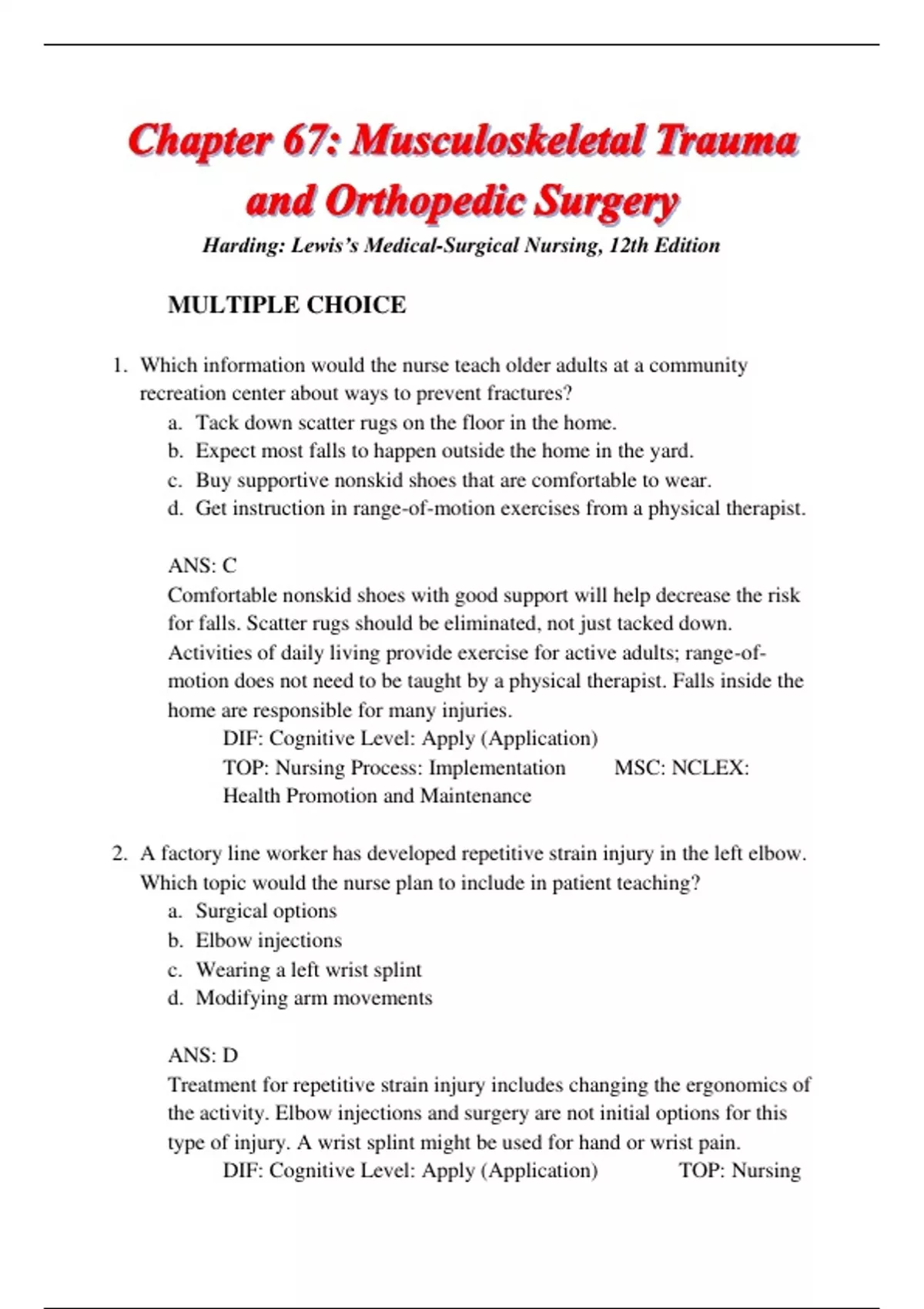 Chapter 67: Musculoskeletal Trauma and Orthopedic Surgery |Harding ...