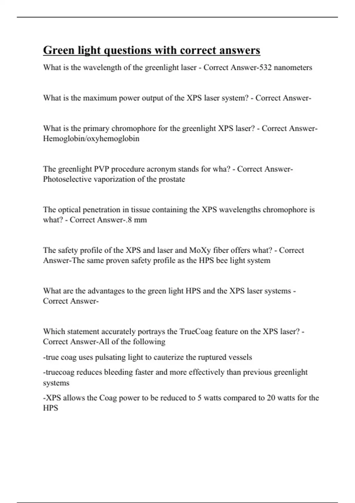 Green light questions with correct answers - Green light - Stuvia US