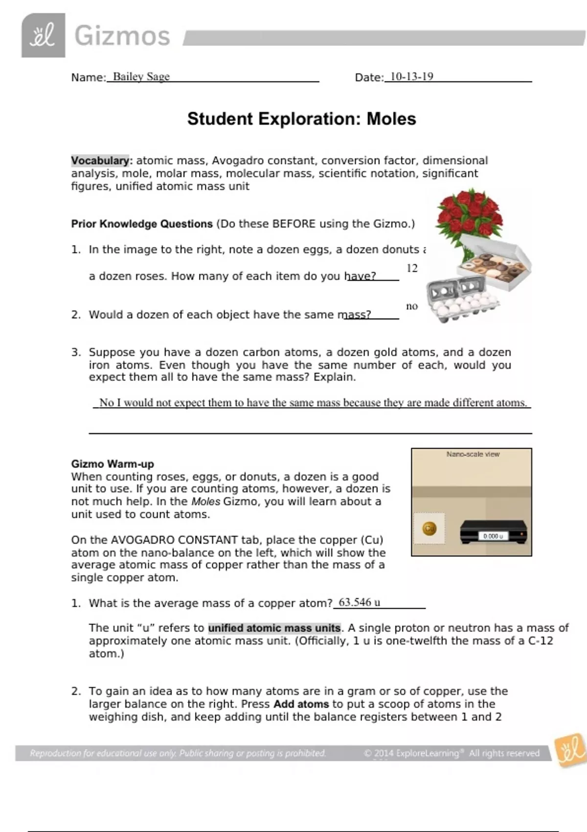 Student Exploration: Moles GIZMO ( ALL ANSWERS CORRECT ) - Student Exploration: Moles GIZMO ...