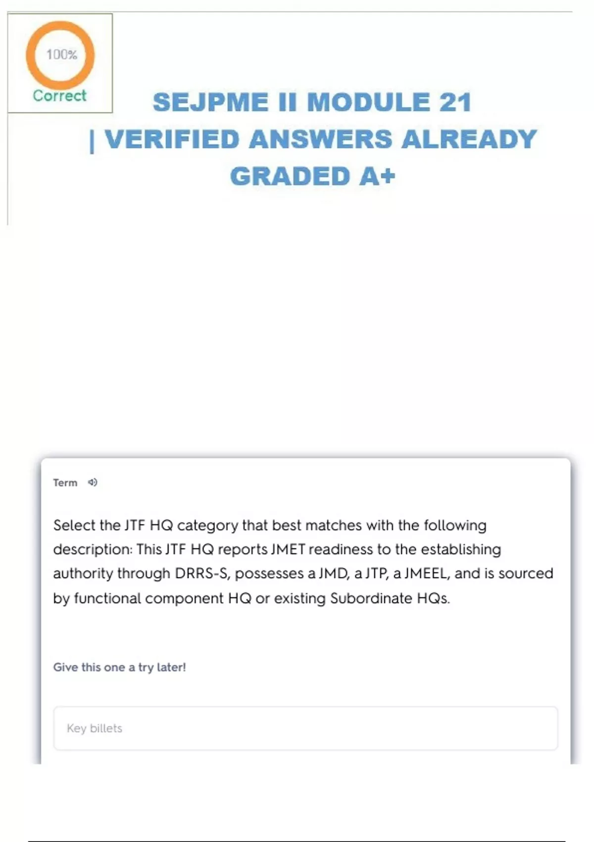 SEJPME II MODULE 21 QUESTIONS WITH CORRECT ANSWERS LATEST UPDATE ...