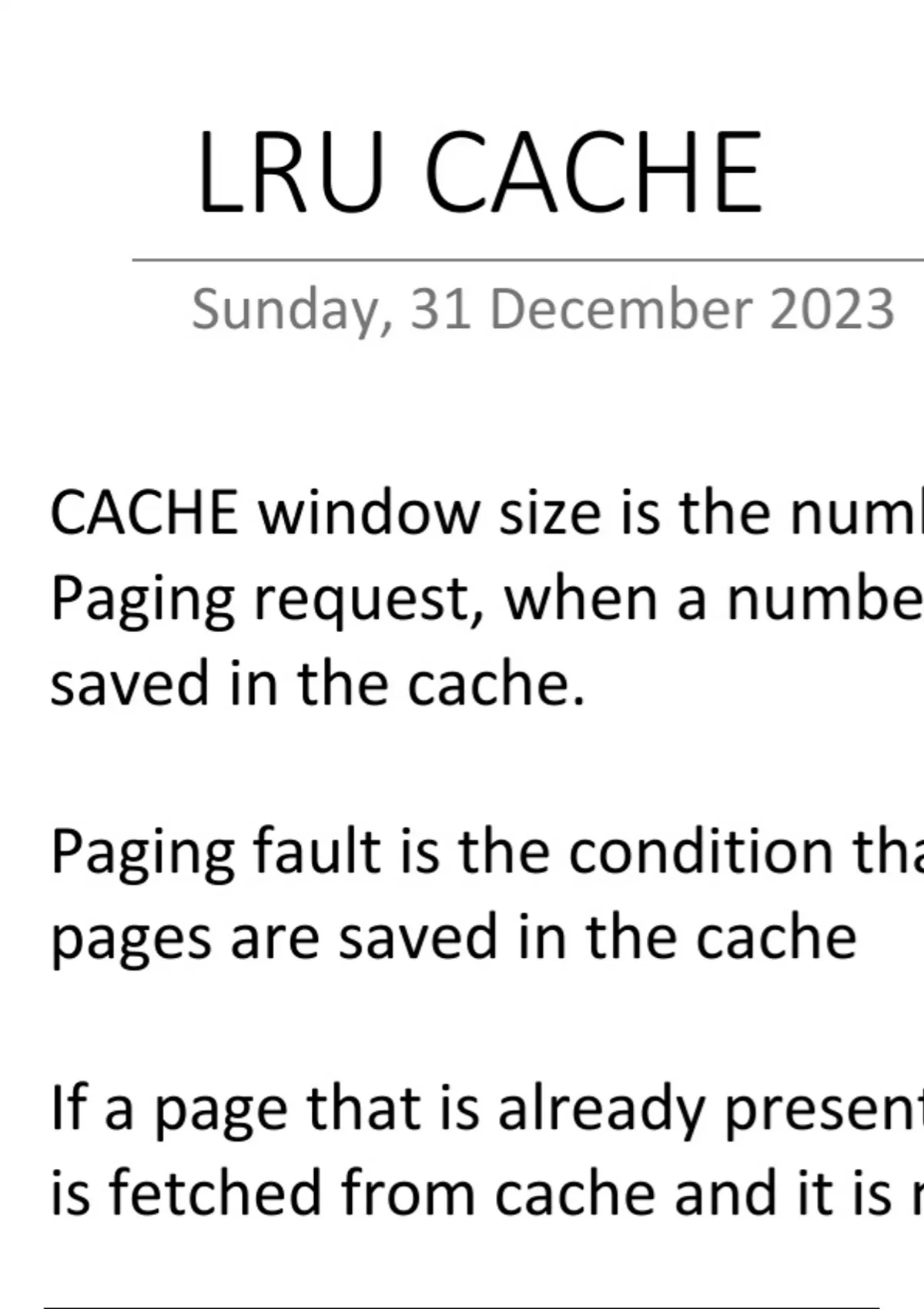 LRU Cache - Data Structures and Algorithms (CS250) - Stuvia US