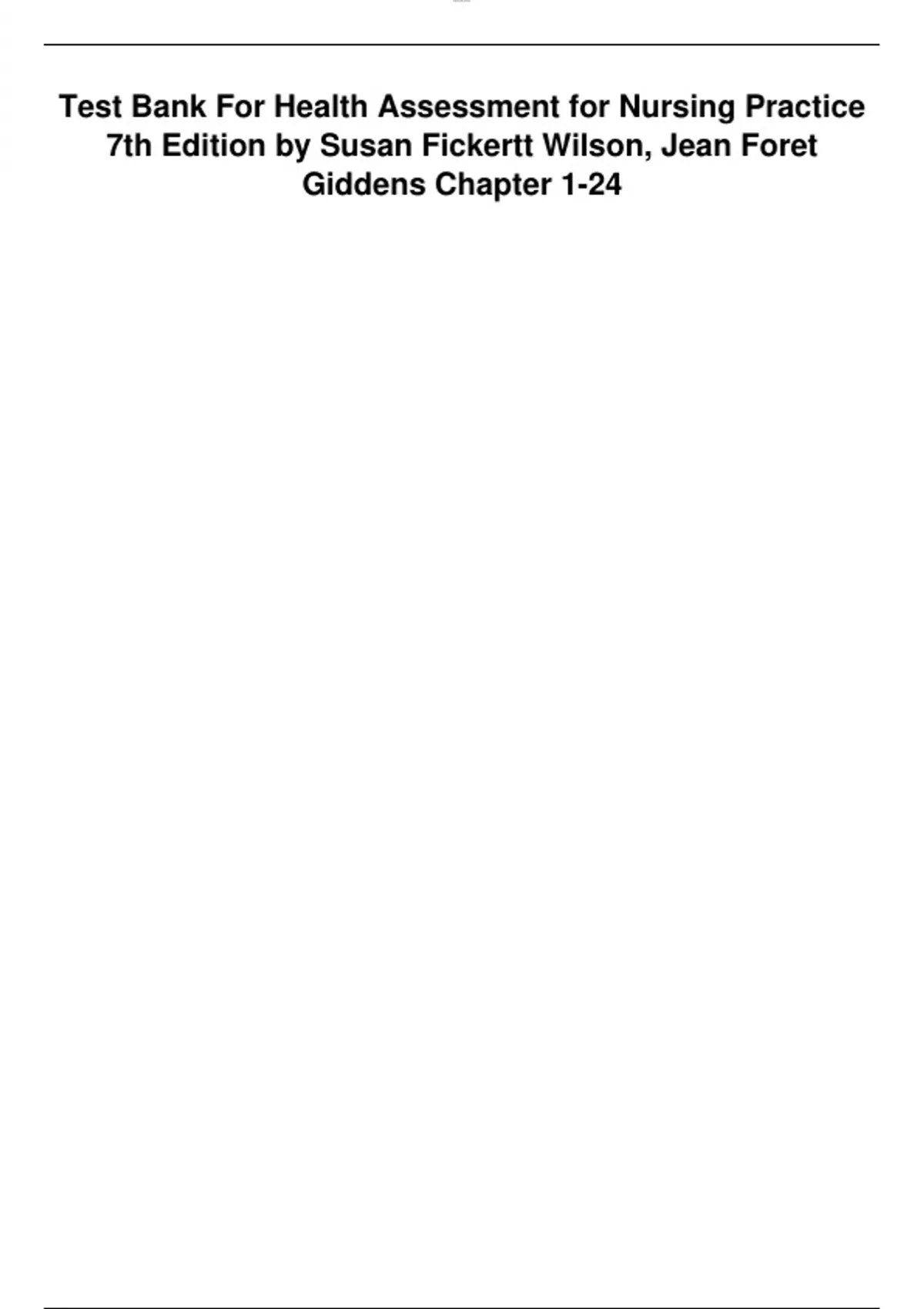 Test Bank For Health Assessment for Nursing Practice 7th Edition By ...