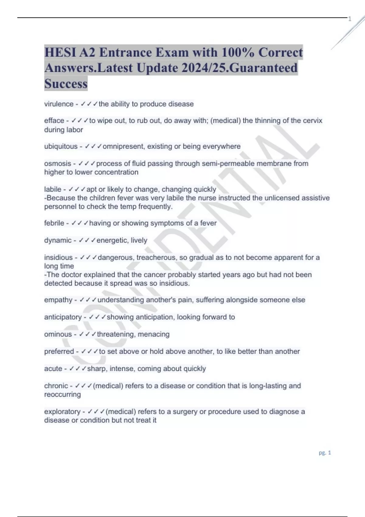 HESI A2 Entrance Exam with 100% Correct Answers.Latest Update 2024/25 ...