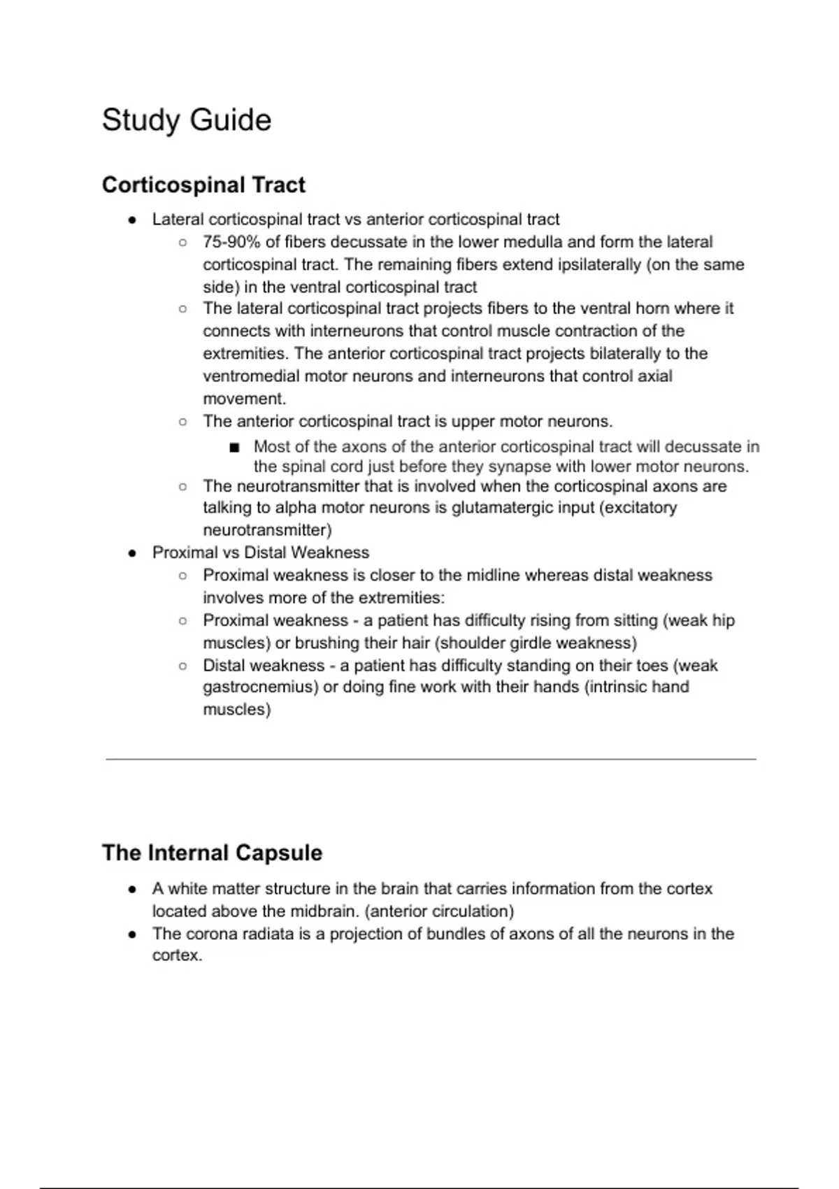 Neuroanatomy Study Guide - Spinal Tracts - NEURO - Stuvia US