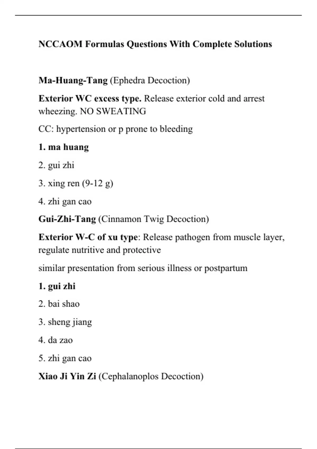 NCCAOM Formulas Questions With Complete Solutions - NCCAOM - Stuvia US