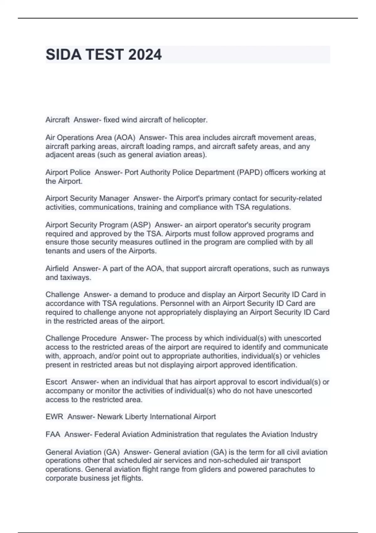 SIDA TEST 2024 - Sida badge - Stuvia US