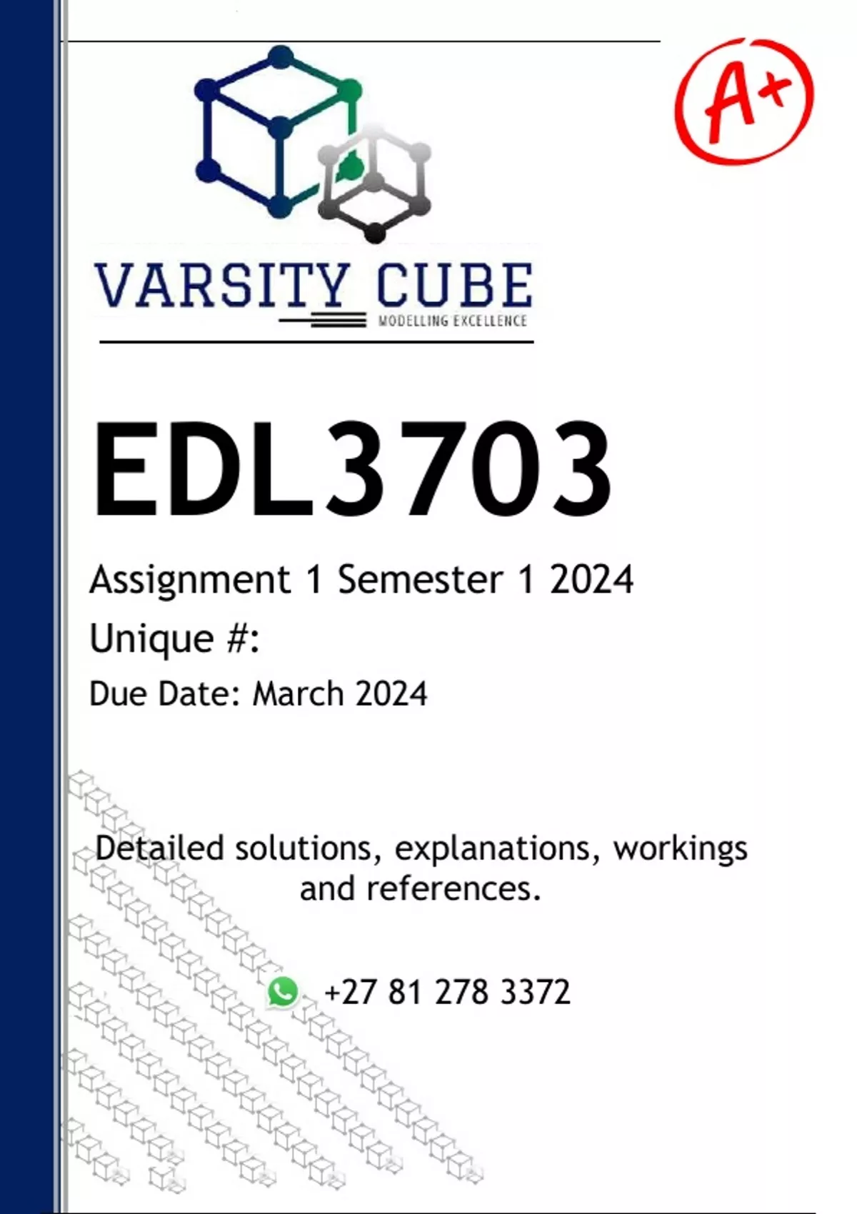 EDL3703 Assignment 1 (ANSWERS) Semester 1 2024 - DISTINCTION GUARANTEED ...